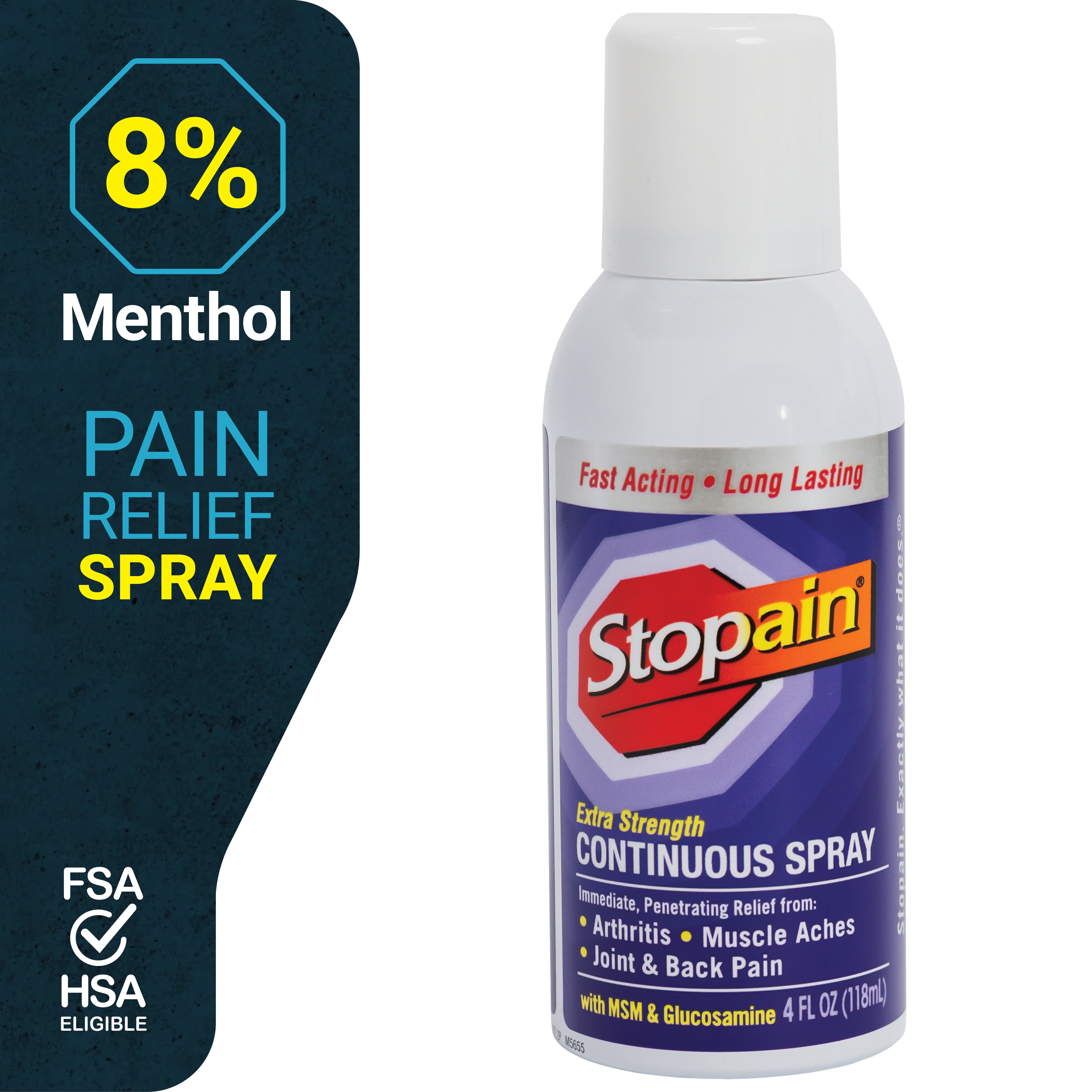 Stopain Extra Strength Continuous Spray Pain Relief, 4 FL OZ HSA/FSA ...
