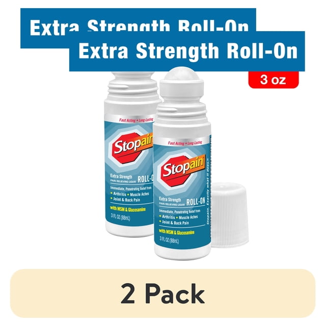 (2 pack) Stopain Extra Strength Roll-On for Muscle Aches, Joint Pain ...