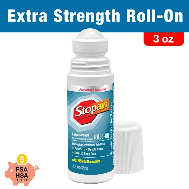 Stopain Extra Strength Roll-On for Muscle Aches, Joint Pain and ...