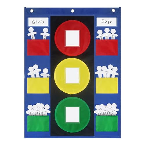 Stoplight Behavior Pocket Chart with Multi Pockets, Easy to Hanging ...