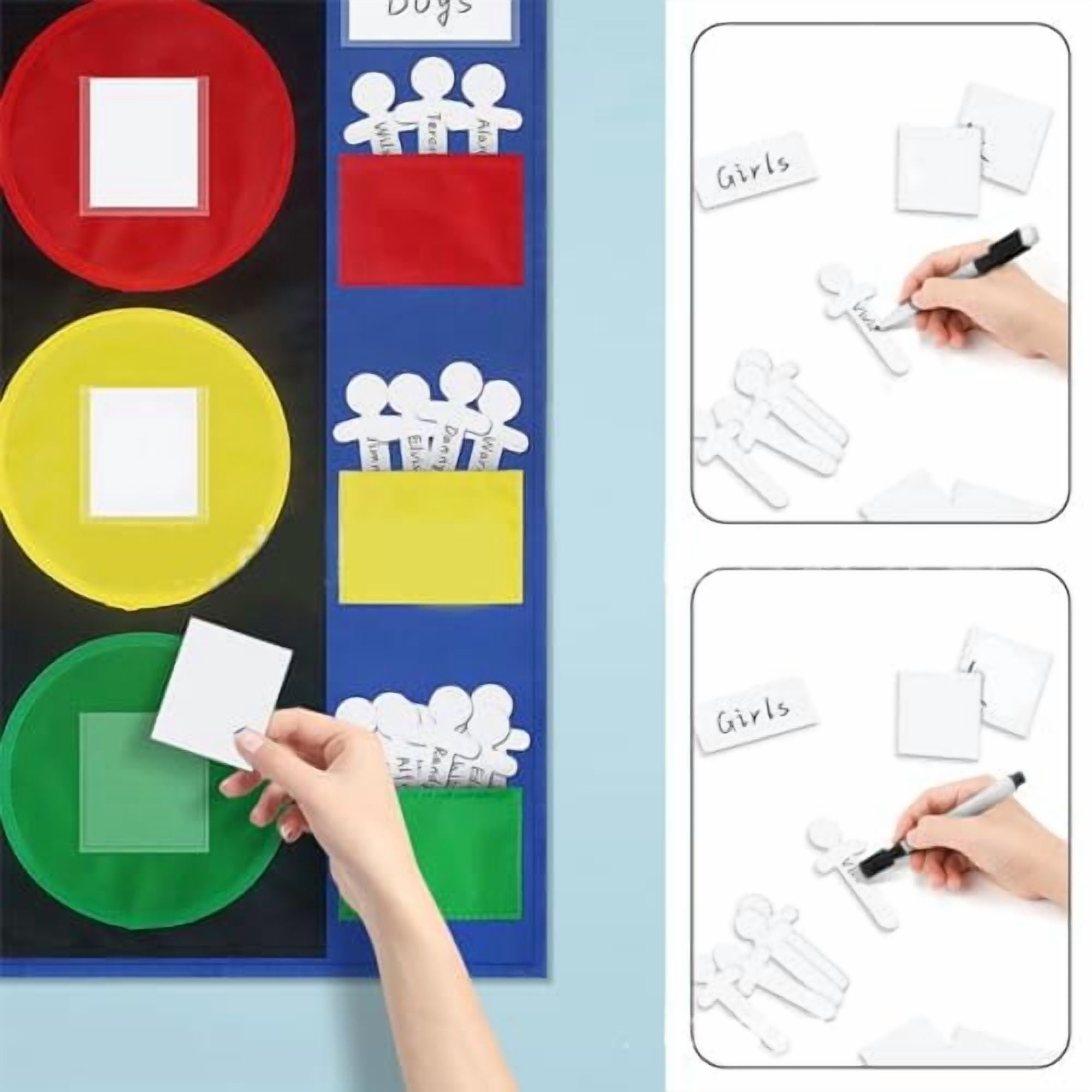 Stoplight Behavior Pocket Chart with Multi Pockets, Easy to Hanging ...