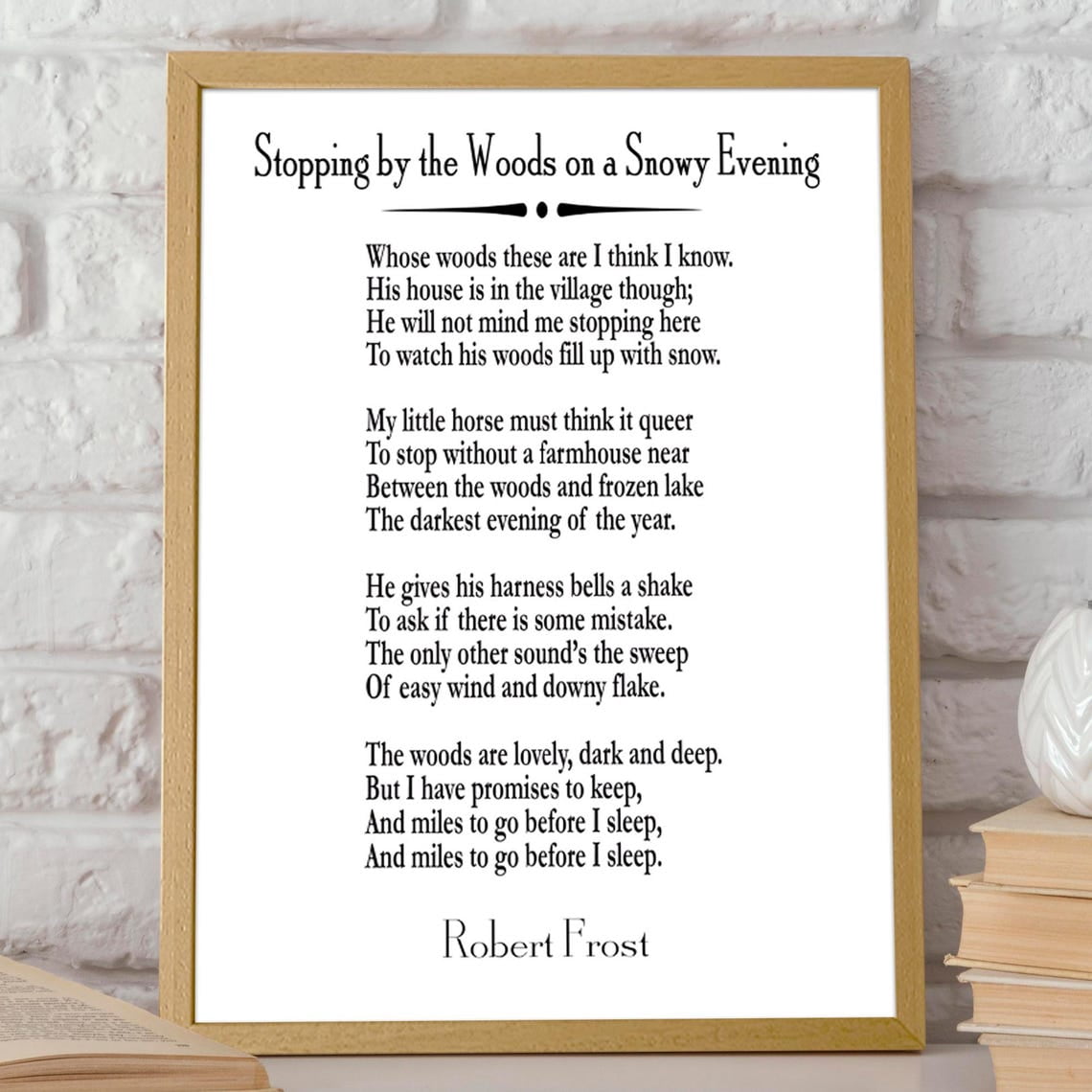 Stopping By The Woods On A Snowy Evening By Robert Frost Wall Art ...