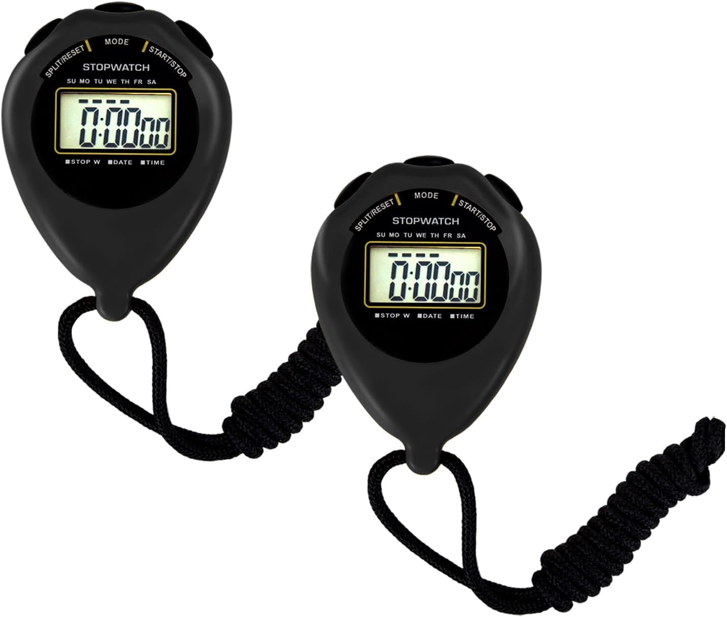Stopwatch Sport Timer, 2 Pack Large Display Digital Stopwatch Timer ...