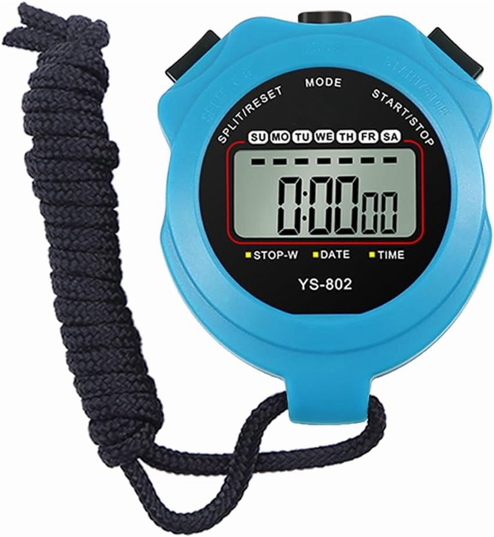 Stopwatch Timer Lap Split Digital Stopwatch with Clock Calendar Alarm, Large Display Stop Watch ...