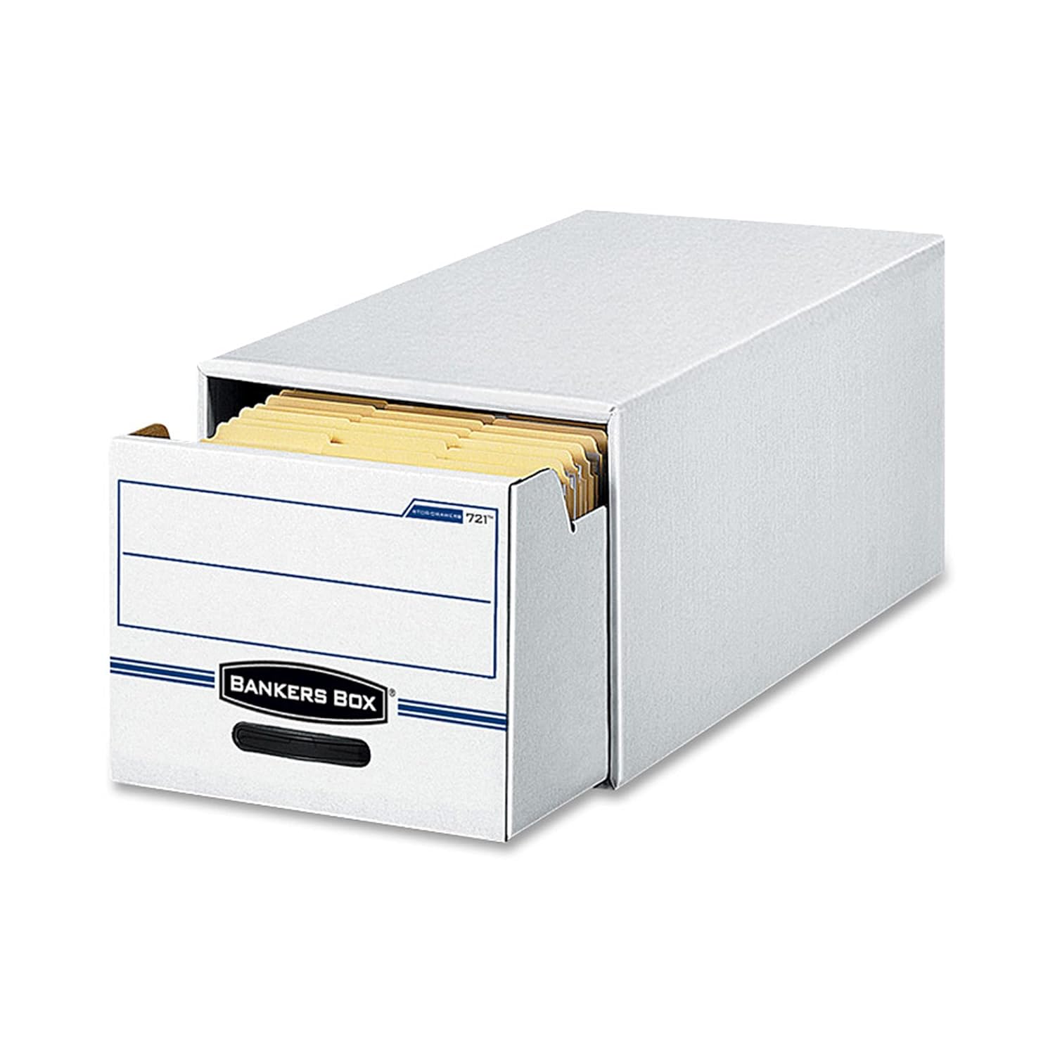 Stor/Drawer File, Letter Size, 11 1/2" x 14" x 25 1/2", White/Blue ...