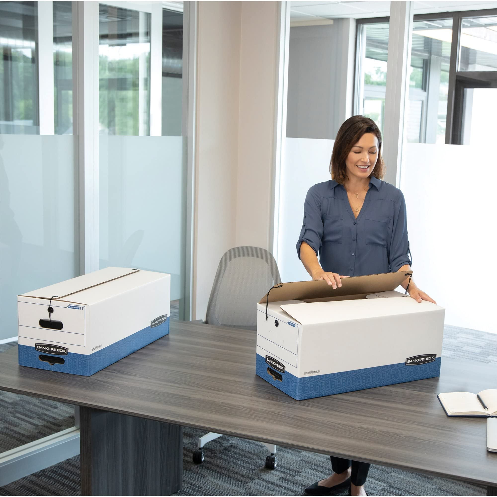 Stor/File™ Medium-Duty Storage Boxes with Plastic Handle, 60% Recycled ...