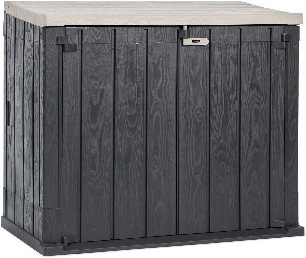 Stora Way Horizontal Outdoor Storage Shed Cabinet for Trash Cans ...