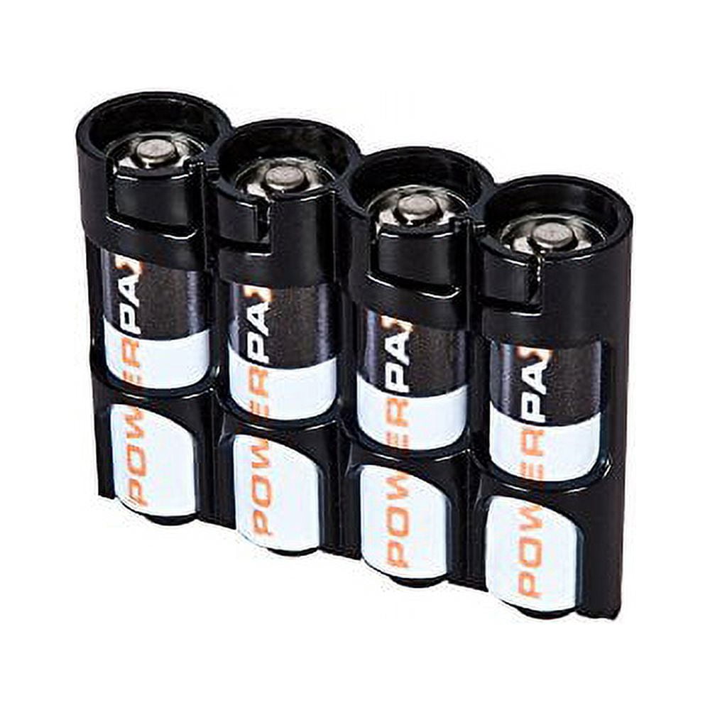 Storacell by Powerpax SlimLine AA Battery Caddy, Black, Holds 4 ...
