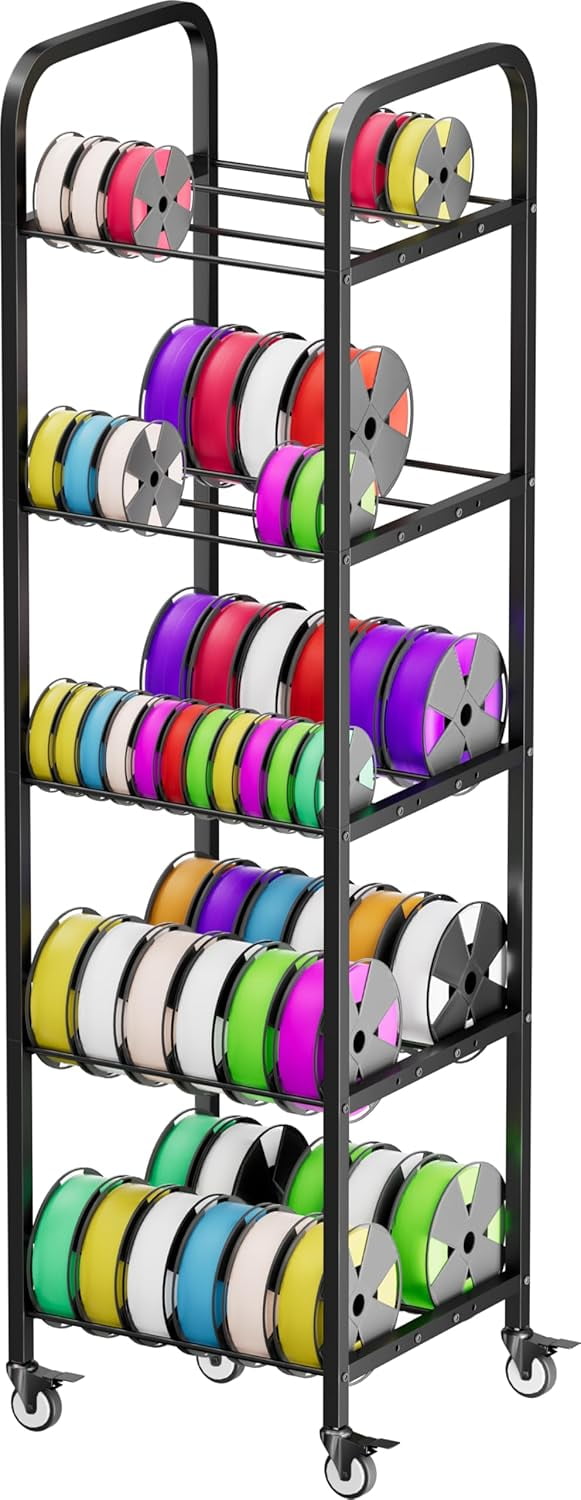 Storage 5-tier 3d Printer Filament Rack With Wheels Rolling Spool ...
