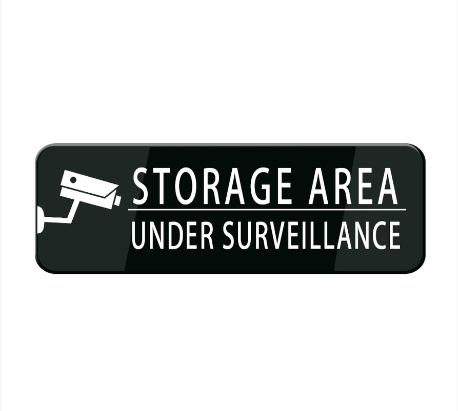 Storage Area Under Surveillance Sign Stickers, 10X3 Inch Acrylic Plaque ...