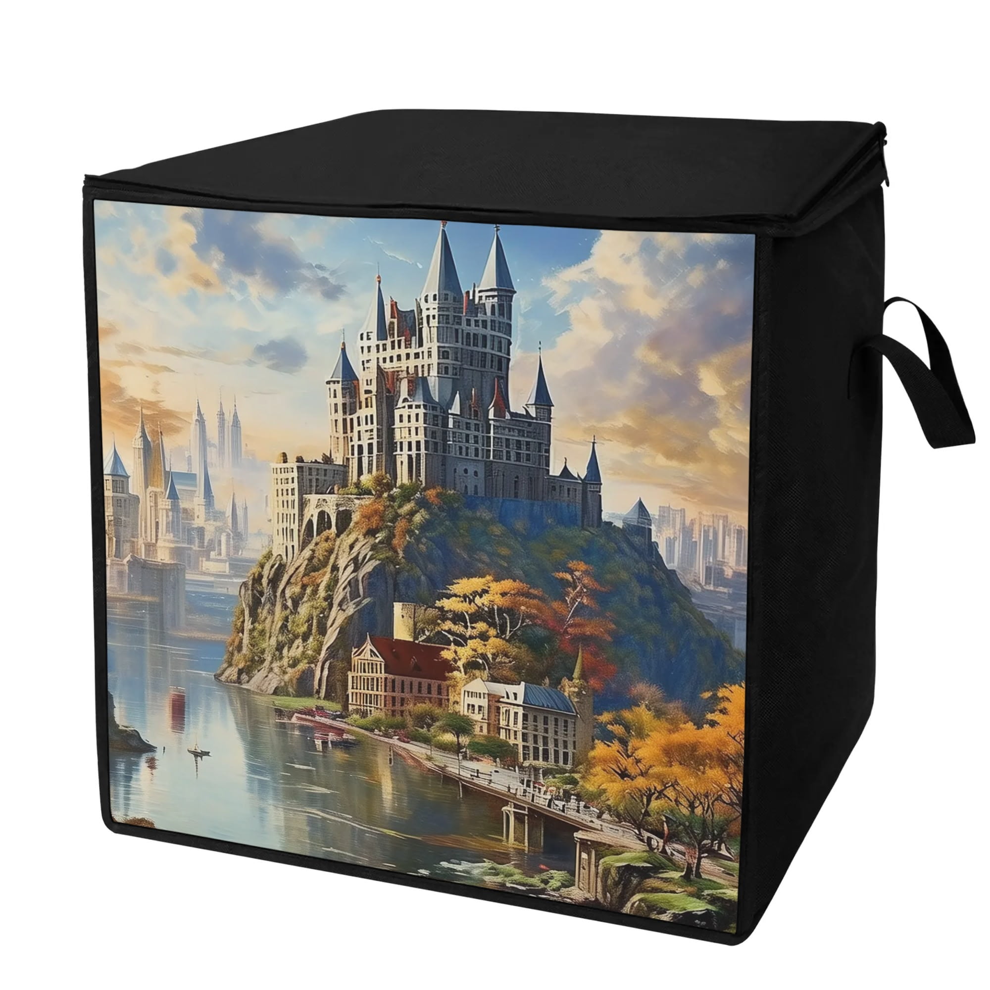 Storage Bag Folding Large Storage Vintage Castle Storage Box Dustproof ...