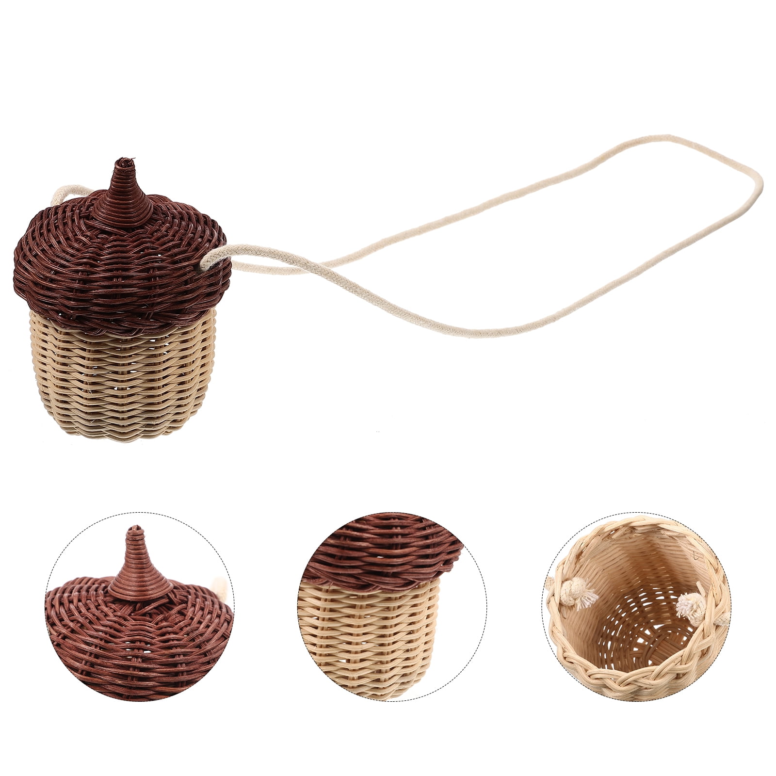 FRCOLOR Rattan Acorn Basket 1Pack 5.1x2.8x2.8in - Walmart.com