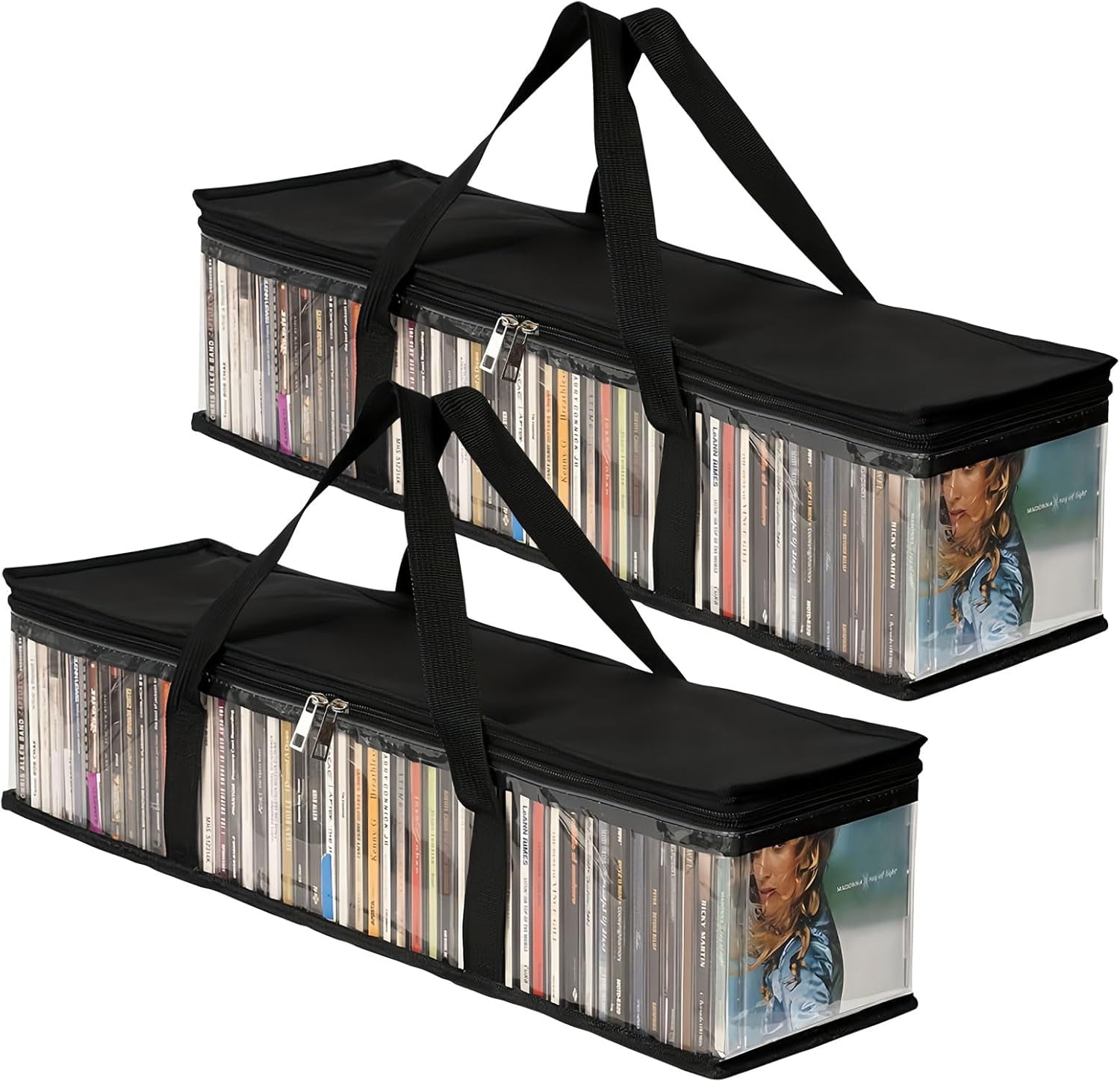 Storage Bag Transparent Media Case Organizer Bag With Handles Home ...