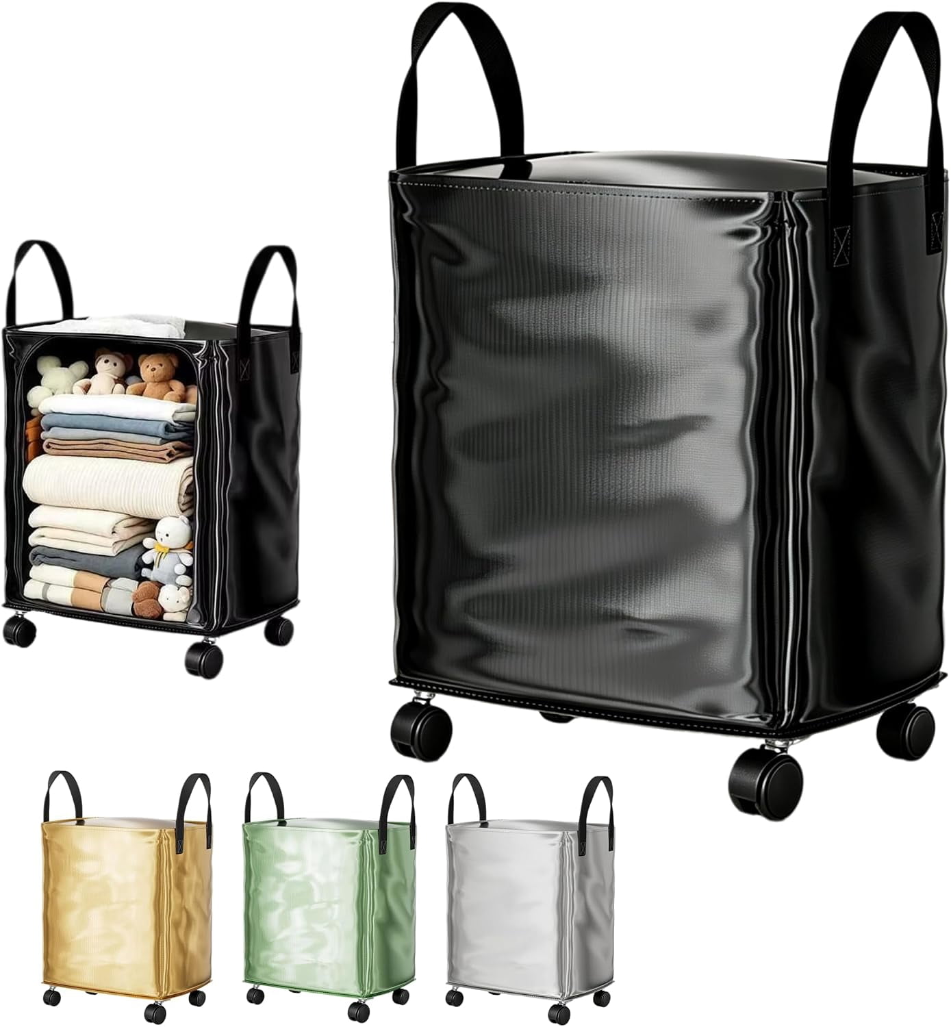 Storage Bag with Wheels, Portable Moving Tote Extra Large Closet Bin ...