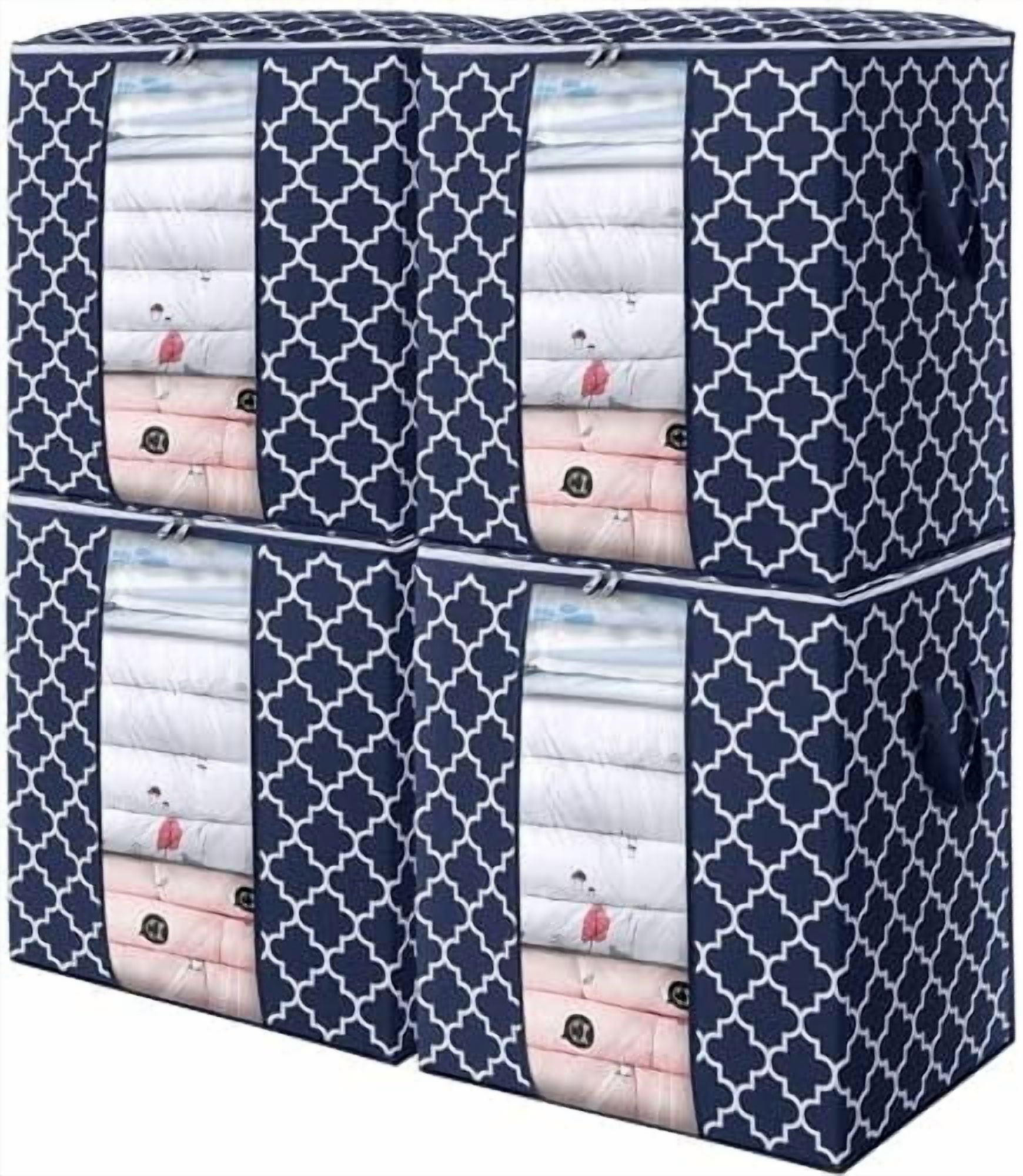 Storage Bags 4 Pack/100L Large Blanket Clothes Organization and Storage ...