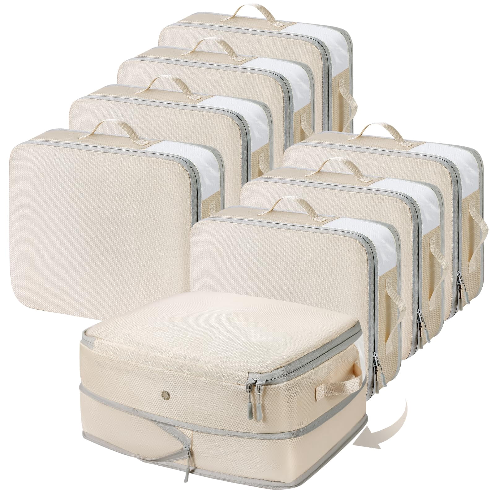 Storage Bags Beige 19L x 8 Pack Closet Clothes Sheet Organization ...