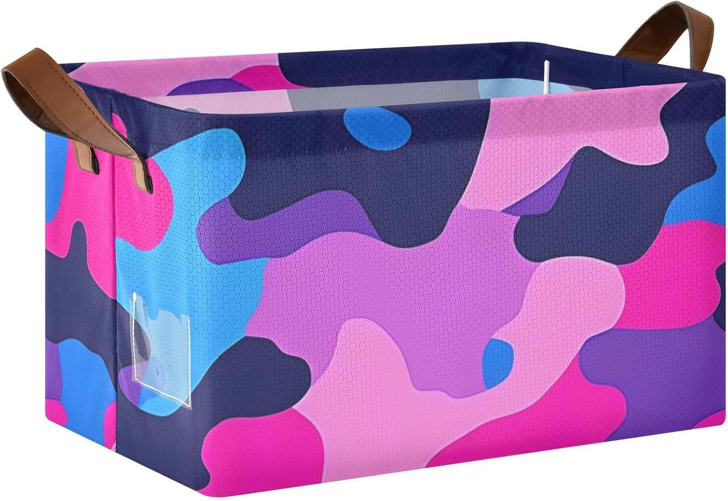 Storage Basket 2 Pack Vivid Print with Foldable Steel Frame, Water ...