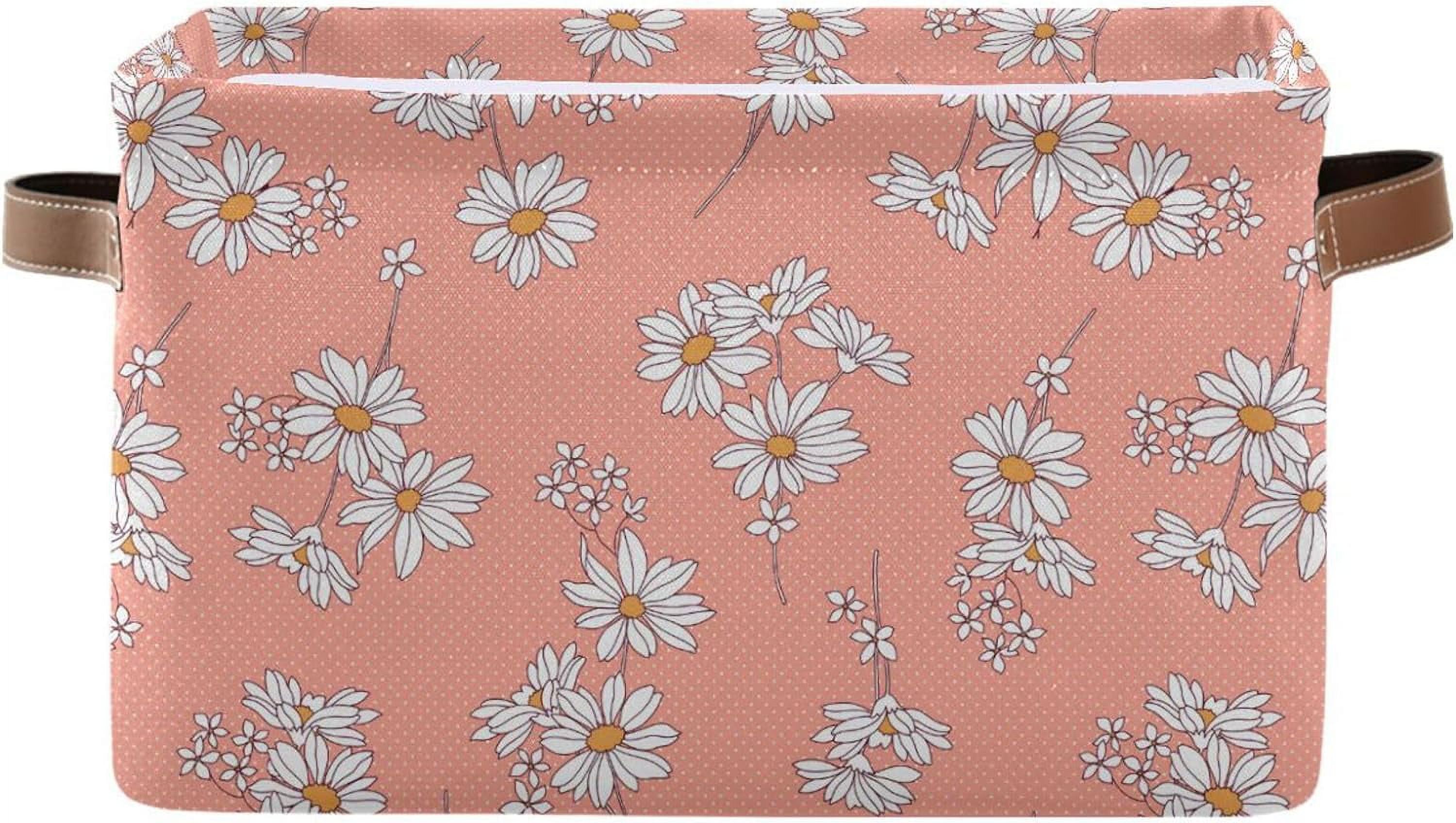 Storage Basket Beautiful Daisy Storage Bin with Handle , Large Storage ...