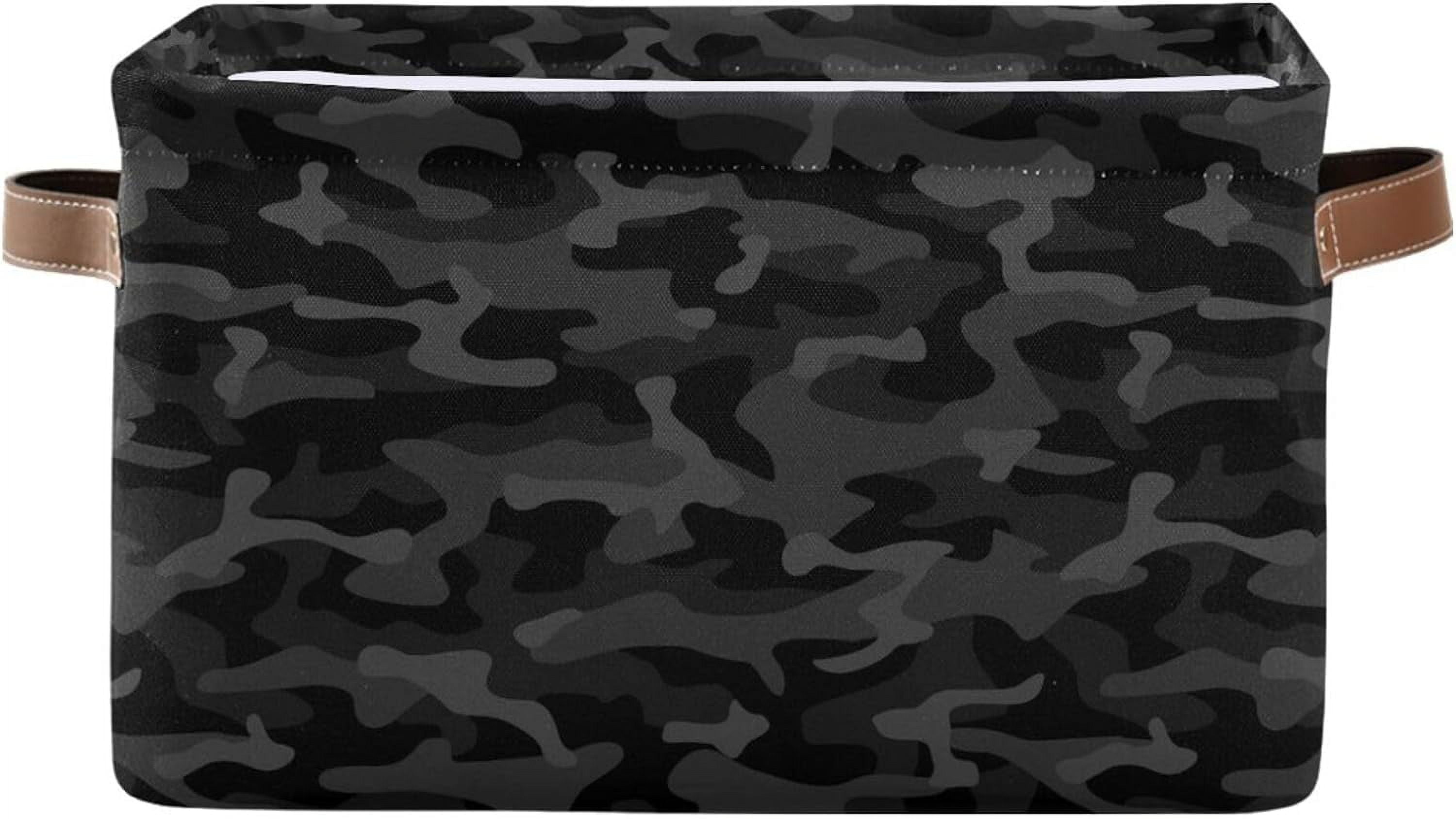 Storage Basket Black Military Camouflage Storage Bin with Handle ...