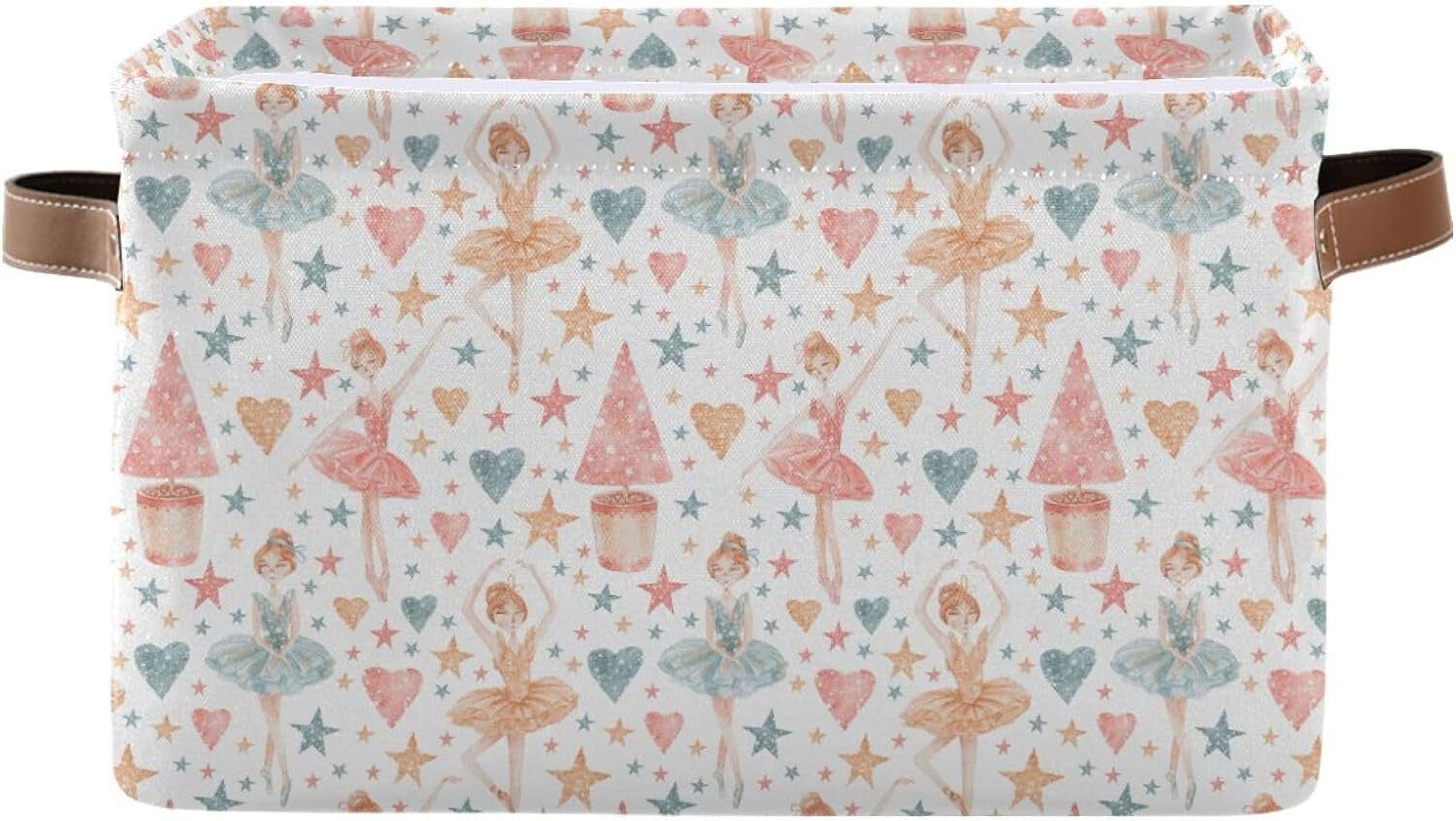 Storage Basket Cartoon Ballet Dancer Foldable Canvas Laundry Baskets ...