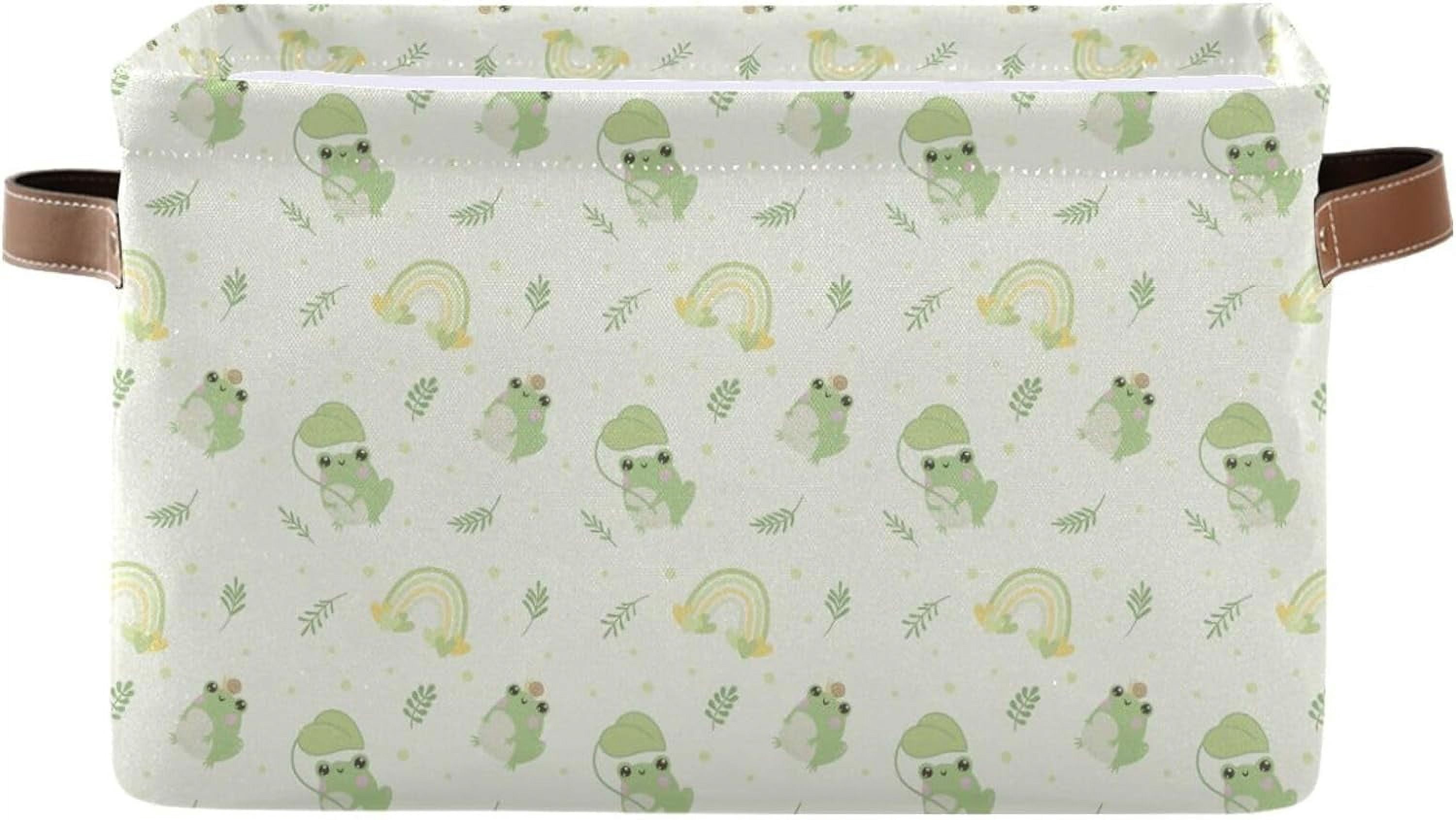 Storage Basket Cartoon Frogs Foldable Canvas Laundry Baskets Bin ...