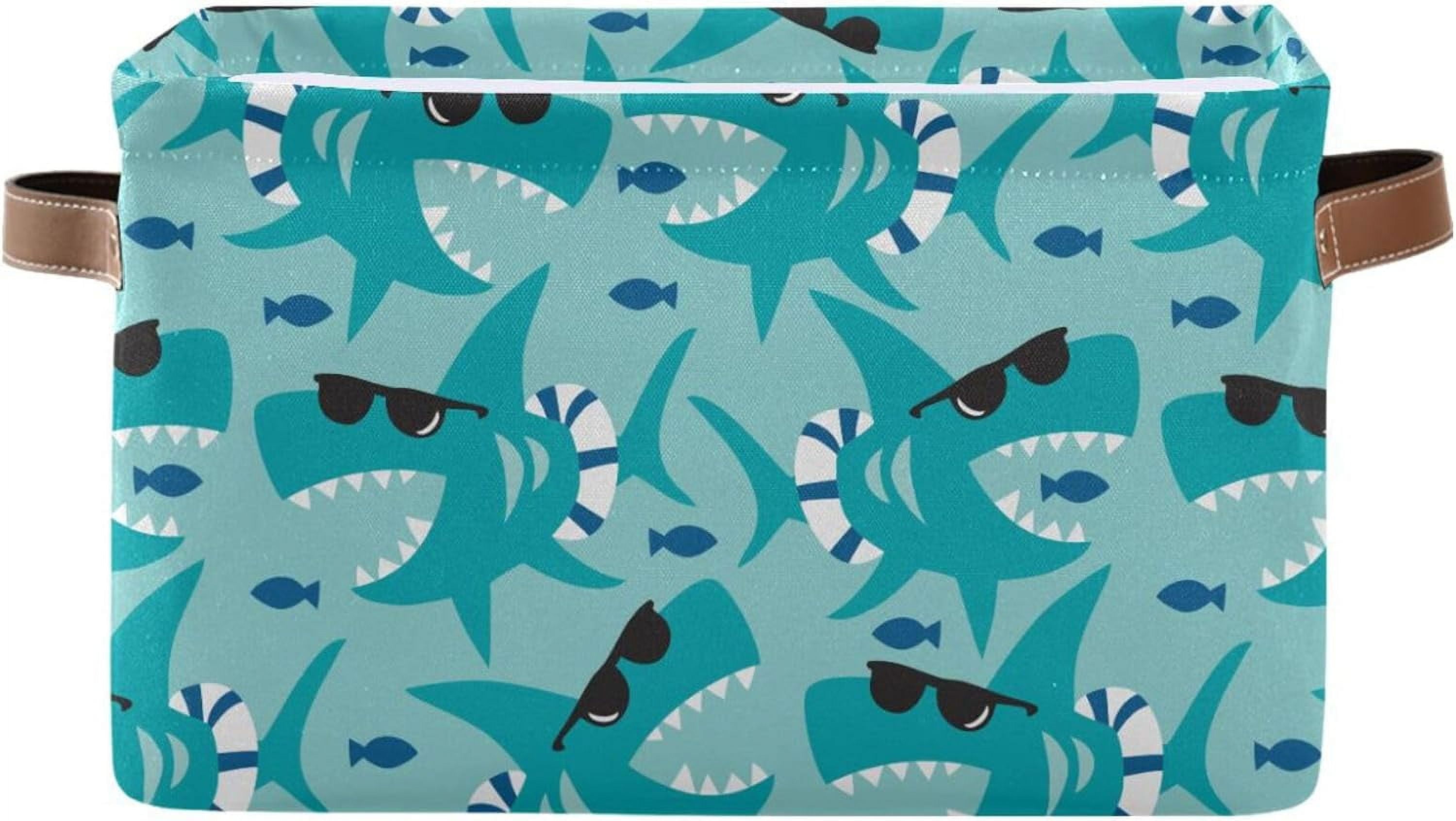 Storage Basket Cartoon Shark Foldable Canvas Laundry Baskets Bin ...