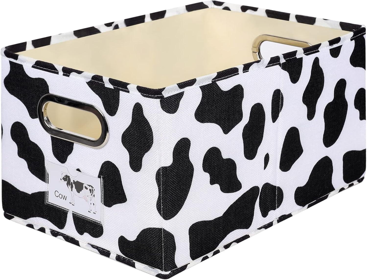 Storage Basket Cow Storage Box, Cow Print Basket with Handle Fabric ...