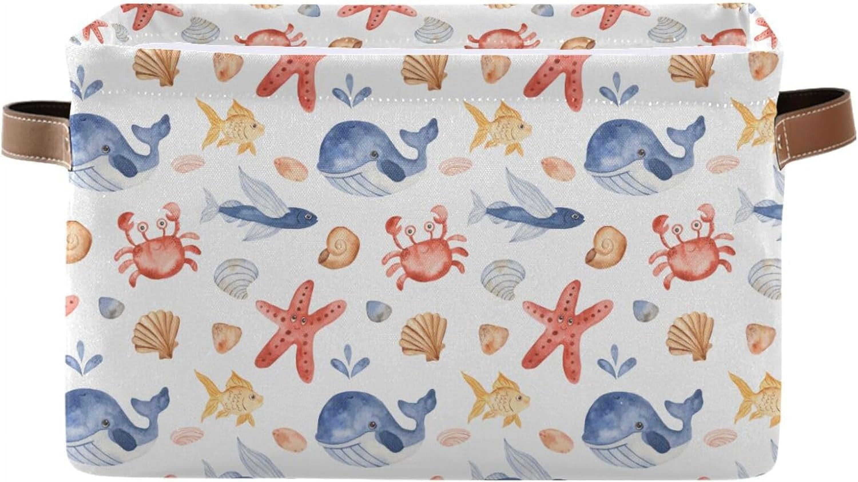 Storage Basket Cute Sea Animal Whale Foldable Canvas Laundry Baskets ...