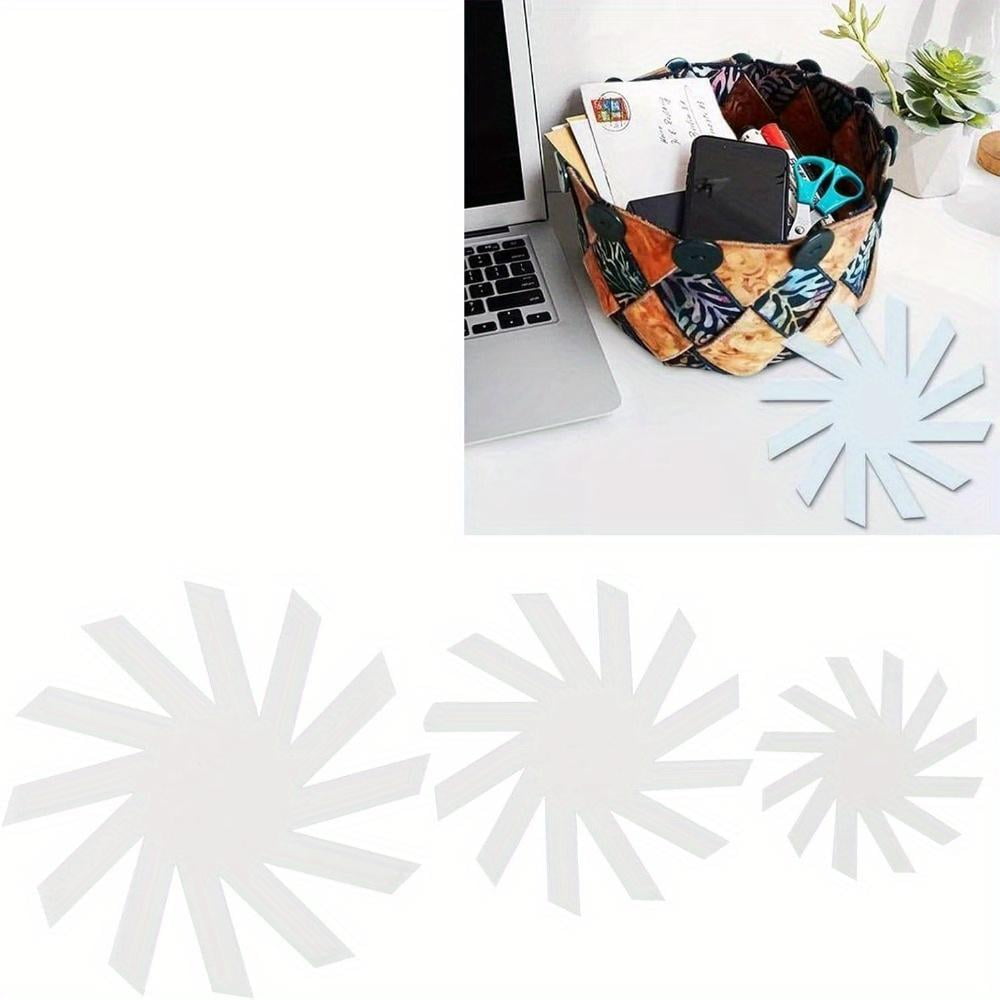 Storage Basket Cutting Ruler, Repeatable PET 3Pcs Accurate Woven Spiral ...