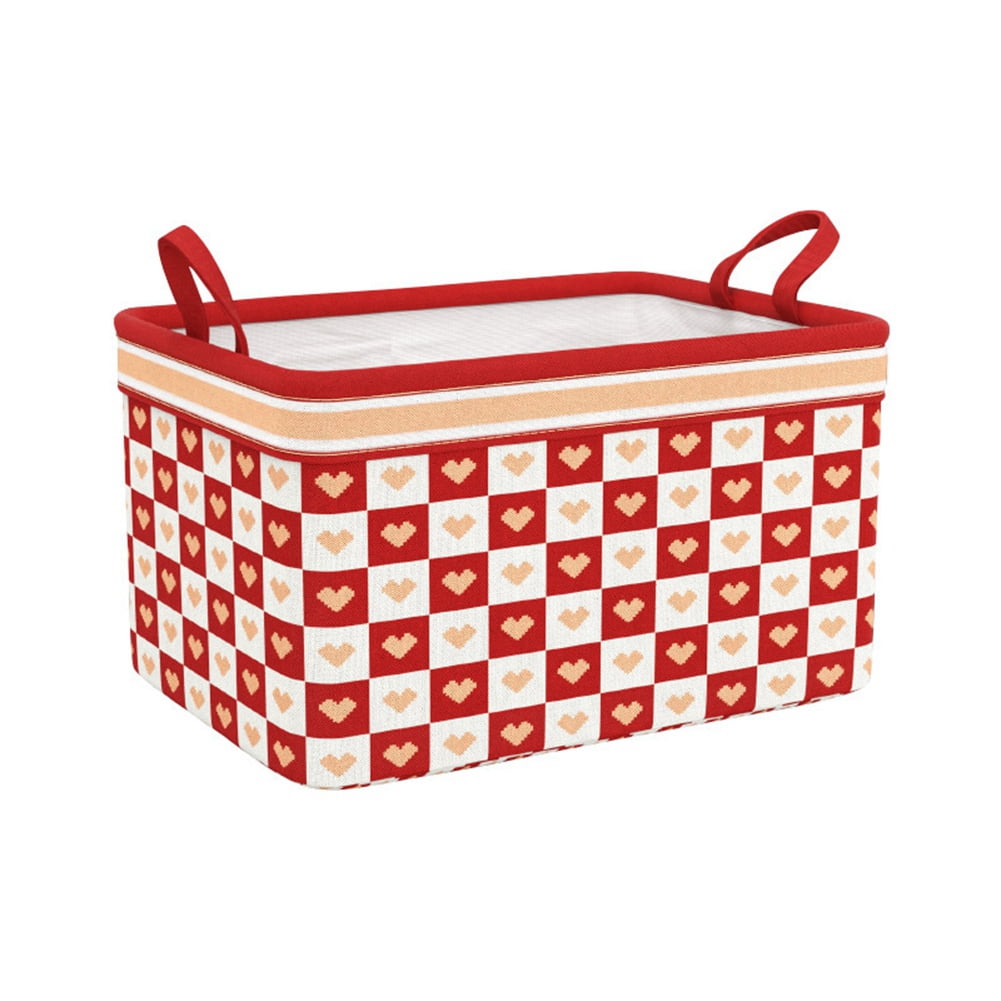 Storage Basket Fabric Sturdy Canvas Storage Bins Organizer with Handles ...