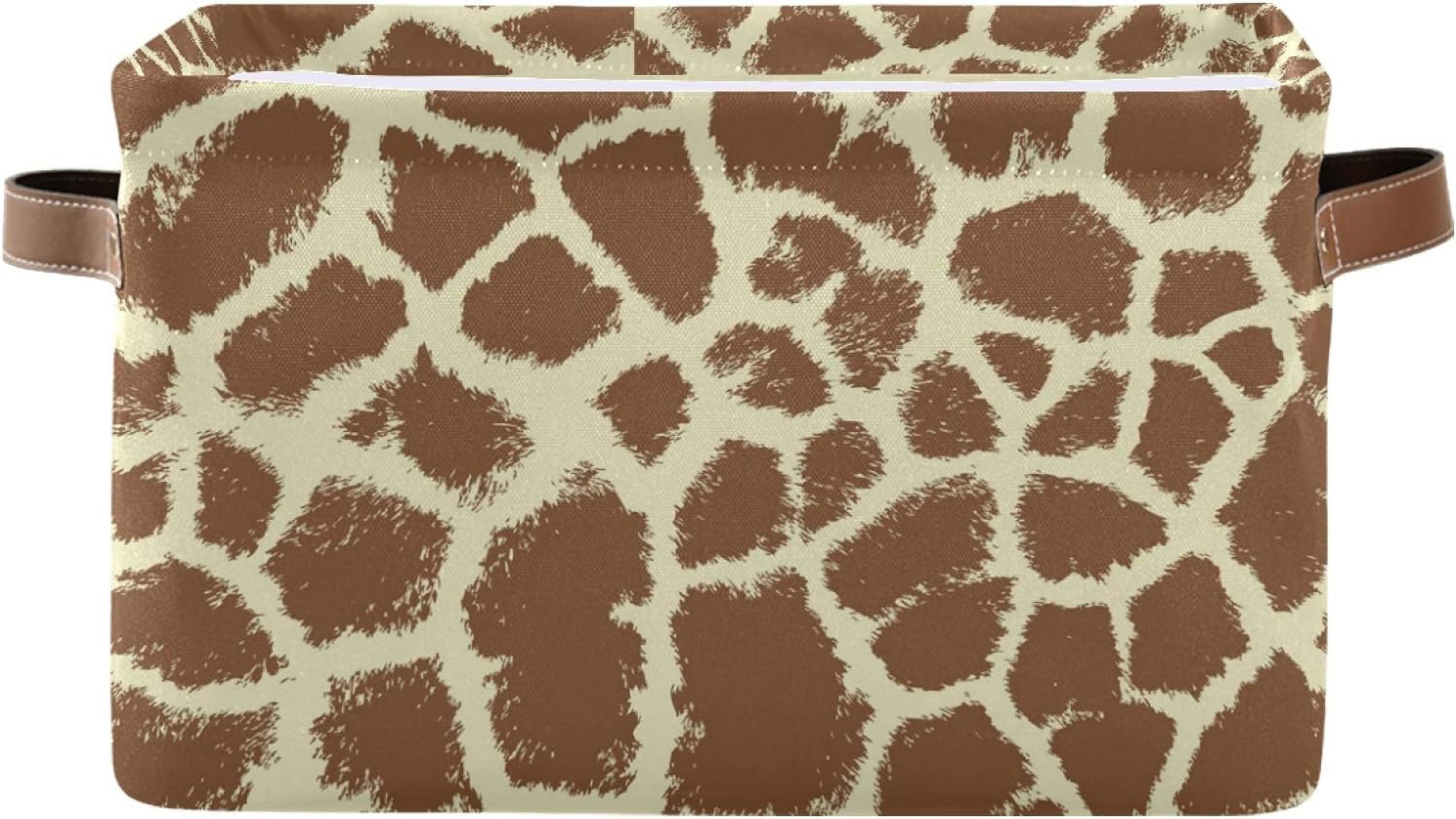 Storage Basket, Foldable Giraffe Skin Texture Storage Box, Waterproof ...