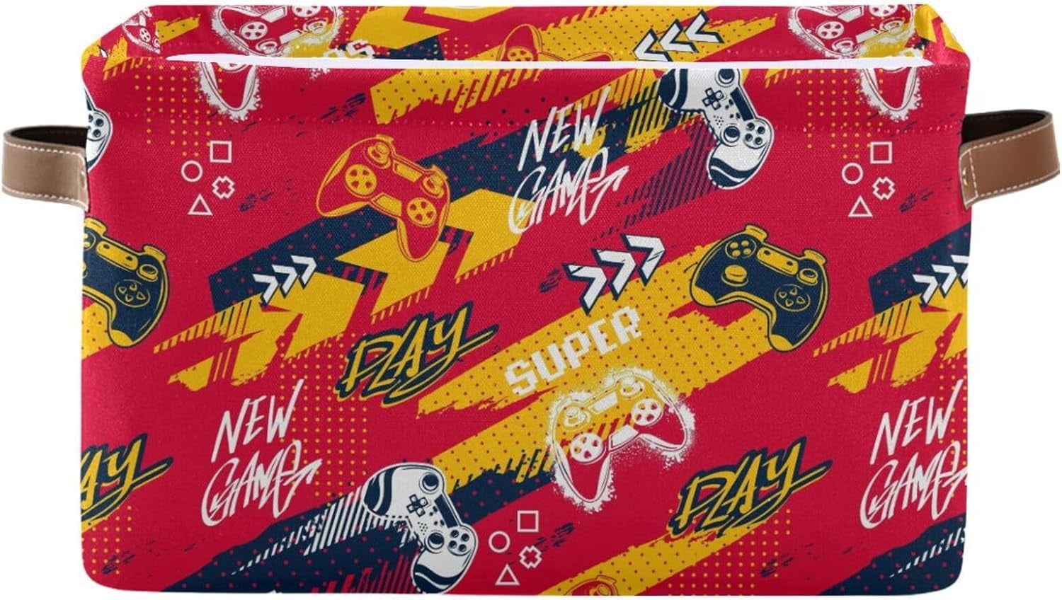 Storage Basket Gamepad Controller Storage Bin with Handle , Large ...