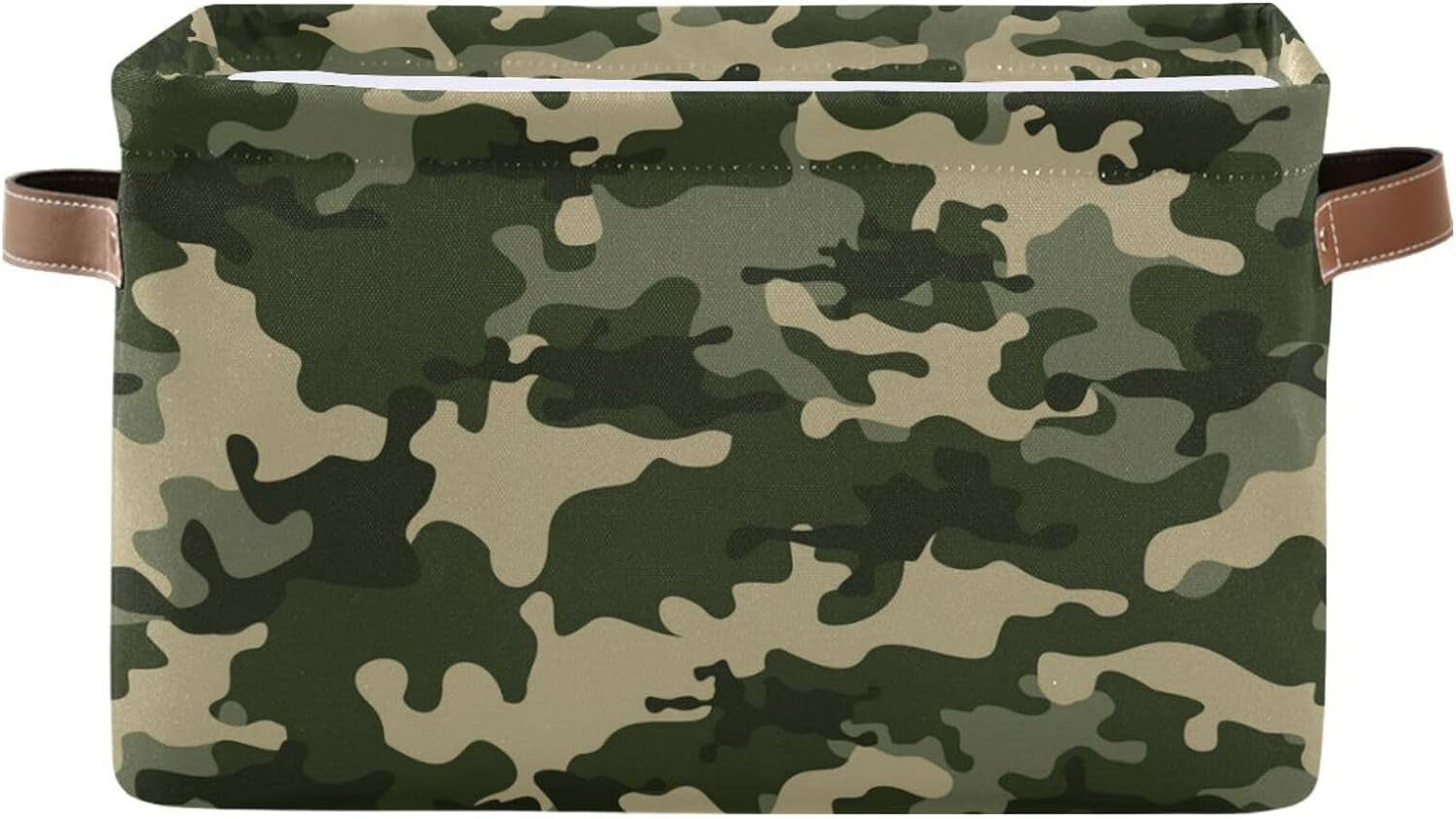 Storage Basket Green Military Camouflage Storage Bin with Handle ...