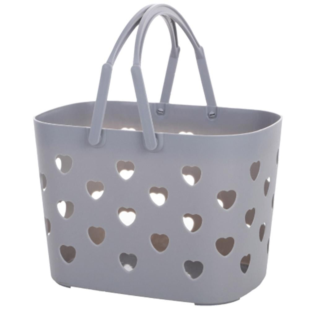 Storage Basket Hollow Portable Shower Bath Baskets Desktop Fruit Organizer Plastic Snack Toys ...