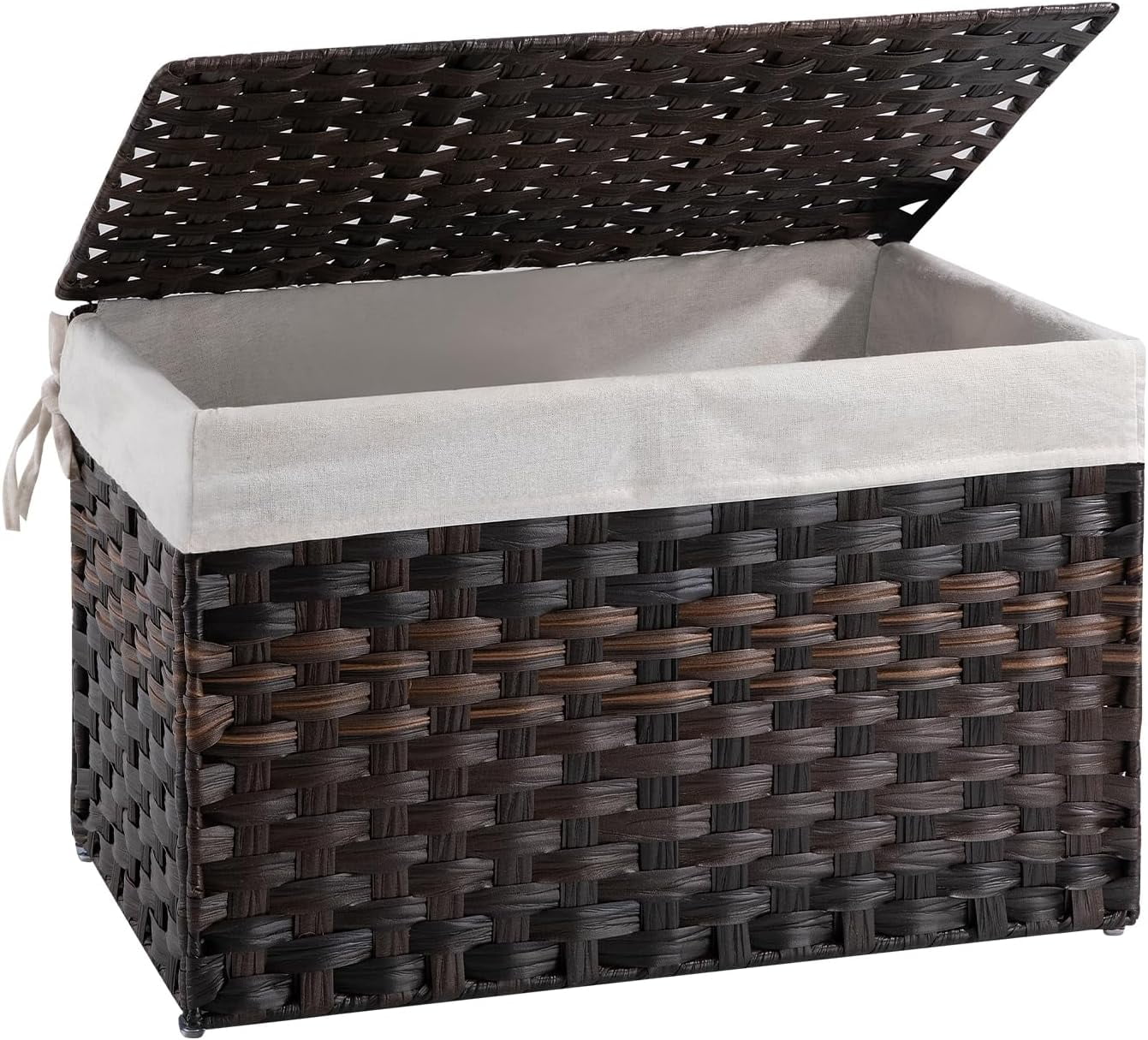 Storage Basket with Lid, 17.2 Gallon (65L) Blanket Basket with ...