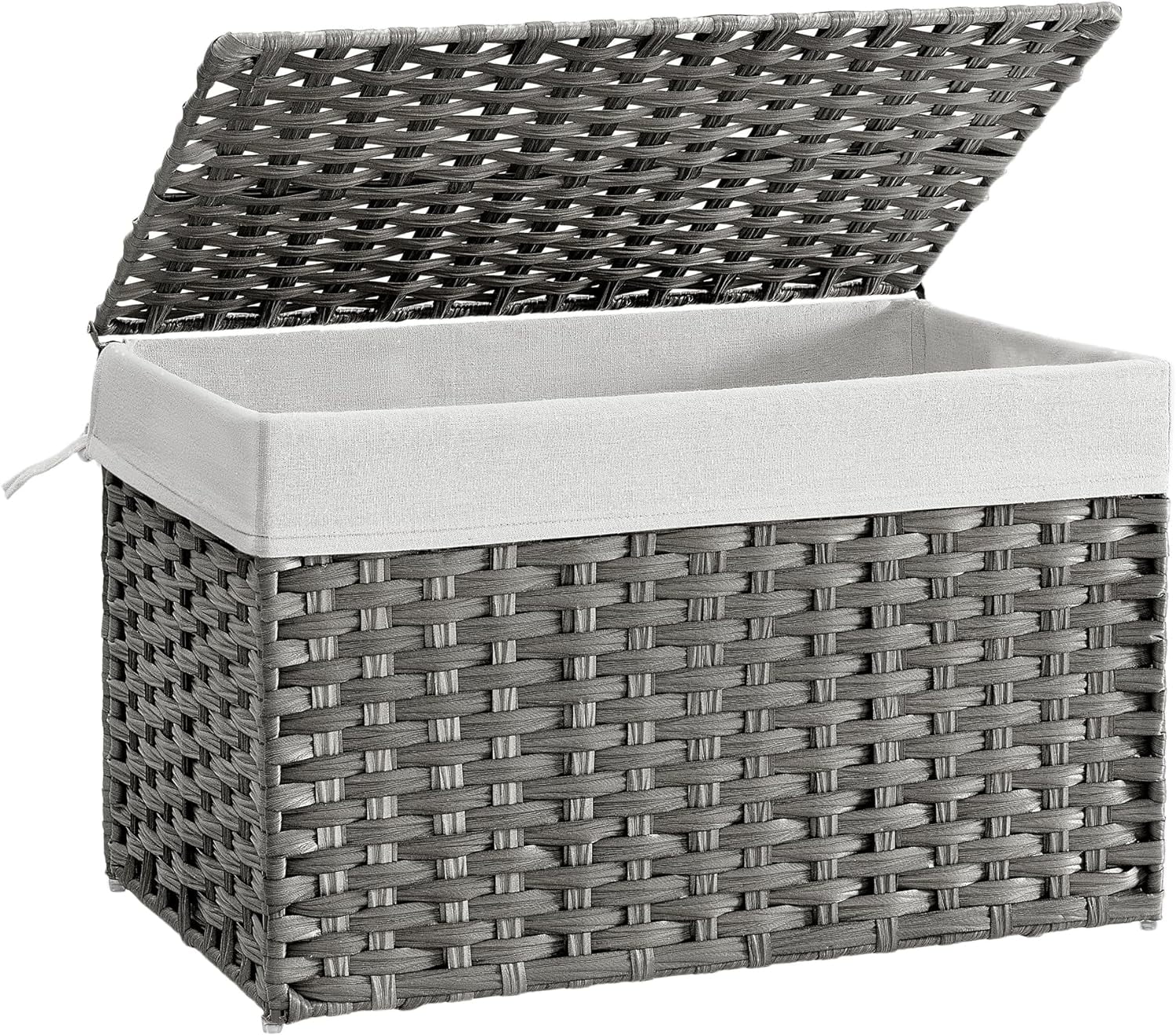 Storage Basket with Lid, 27.7 Gallon (105L) Storage Bin, Woven Blanket ...