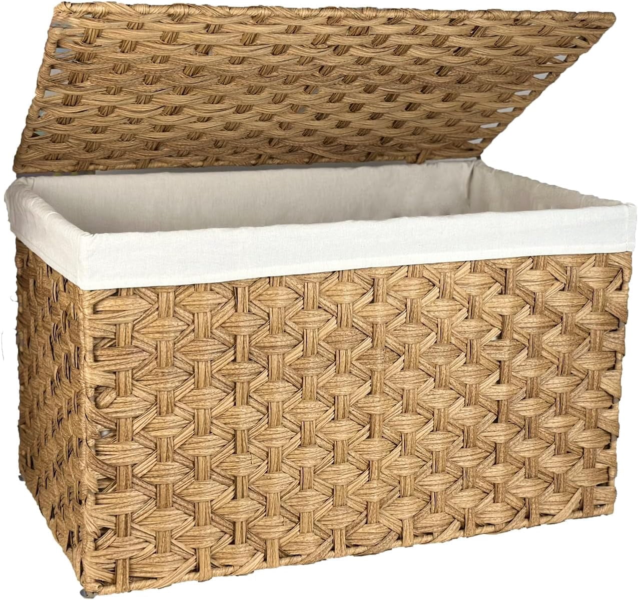 Storage Basket with Lid, 42.3 Gallon (160L) Wicker Storage Trunk with ...