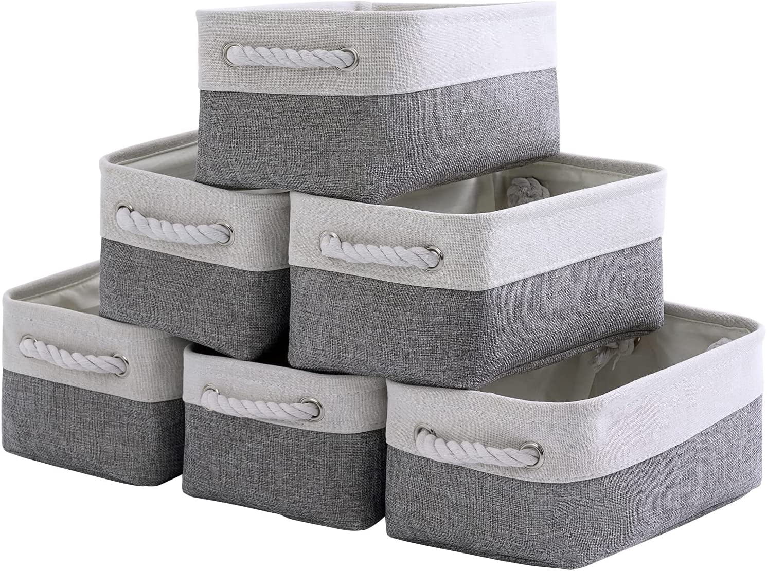 Storage Basket for Organizing - Small 6 Pack 11.8x7.8x5.2 inch Fabric ...