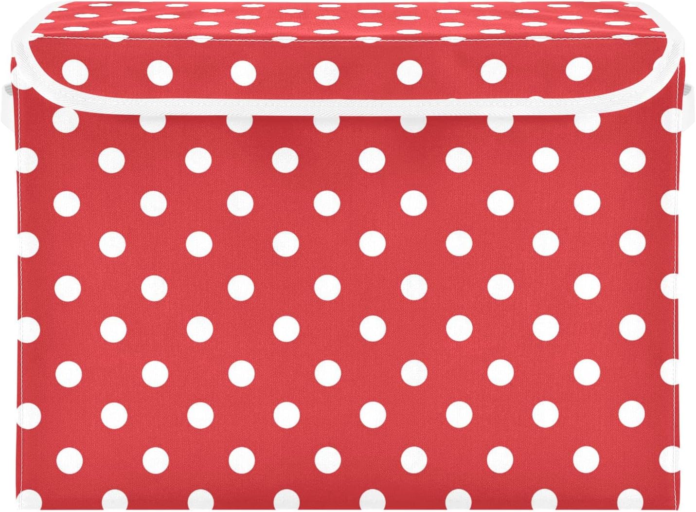 Storage Basket Red and White Polka Dot Storage Boxes with Lids and ...