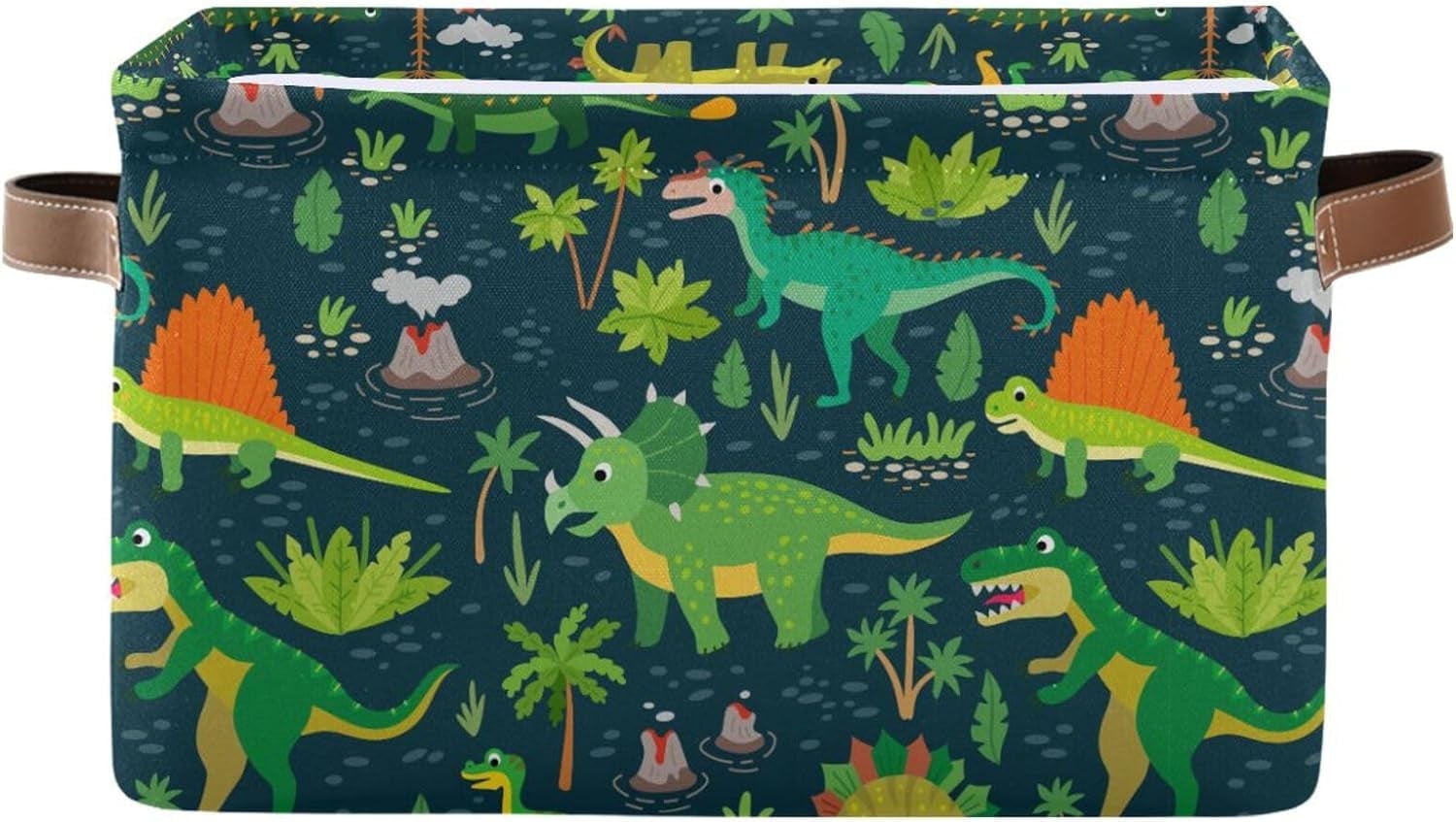 Storage Basket Wildlife Dinosaurs Storage Bin with Handle , Large ...
