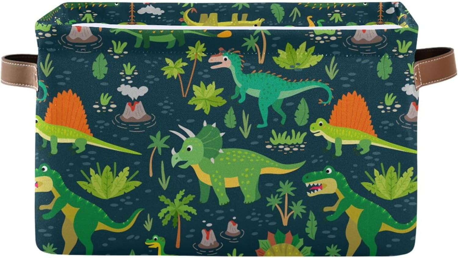 Storage Basket Wildlife Dinosaurs Storage Bin with Handle , Large ...