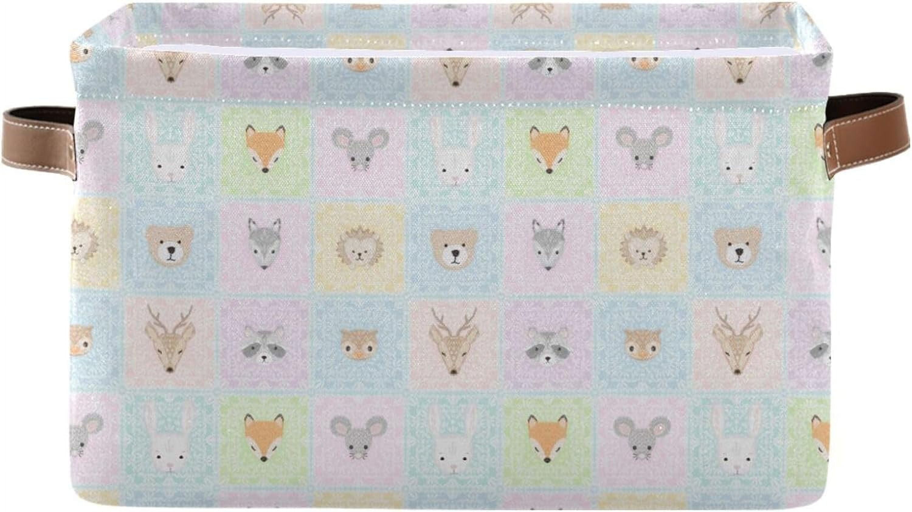 Storage Basket Woodland Animals Foldable Canvas Laundry Baskets Bin ...