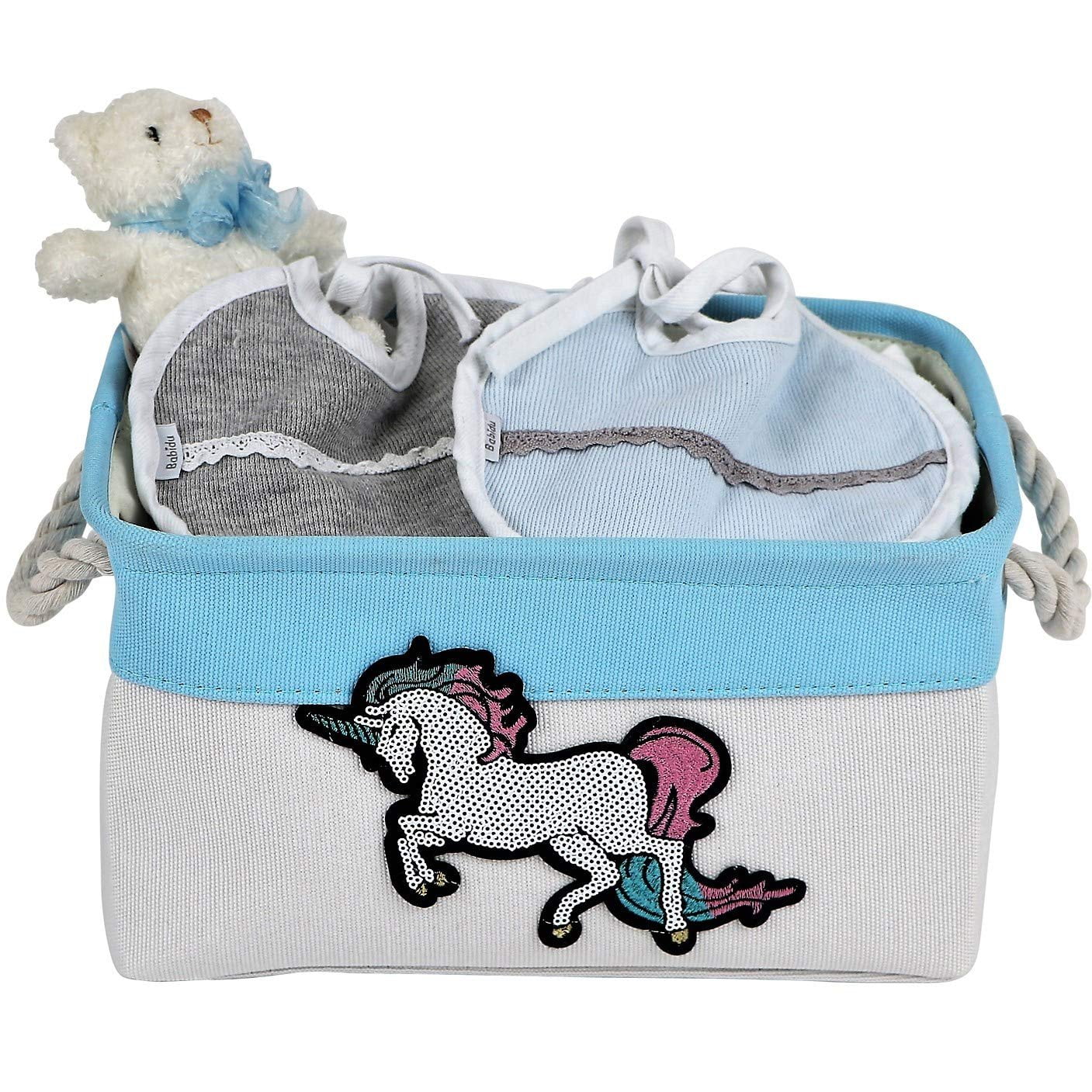 Storage Basket for Nursery, Baby Boy Canvas Bin Perfect as Nursery ...
