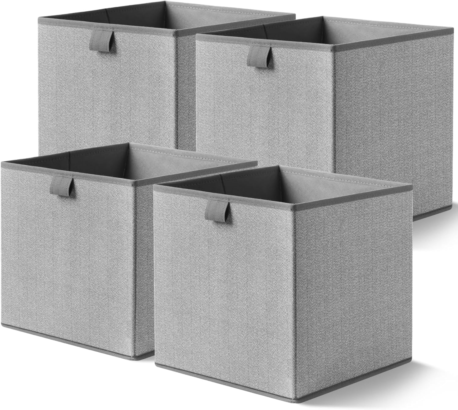 Storage Baskets, 11.8-Inch Woven Fabric Bins, Storage Cubes with ...