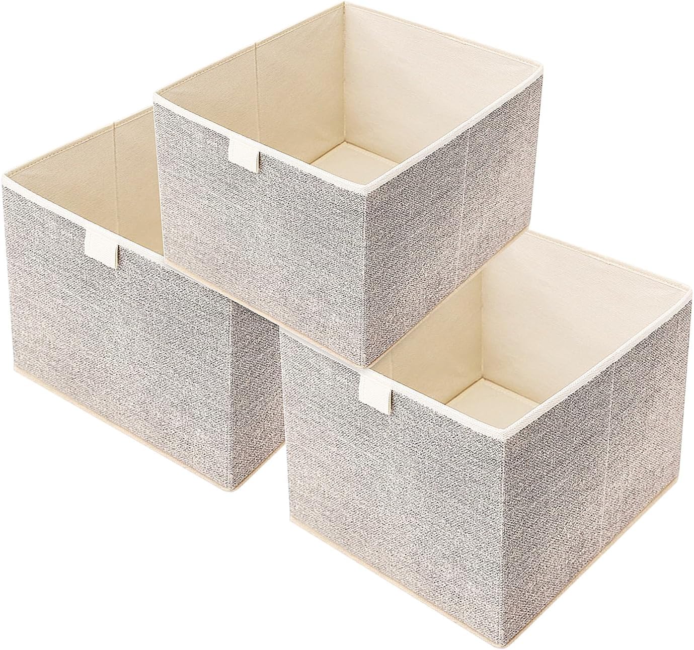Storage Baskets, 11-Inch Woven Fabric Bins, Storage Cubes with ...