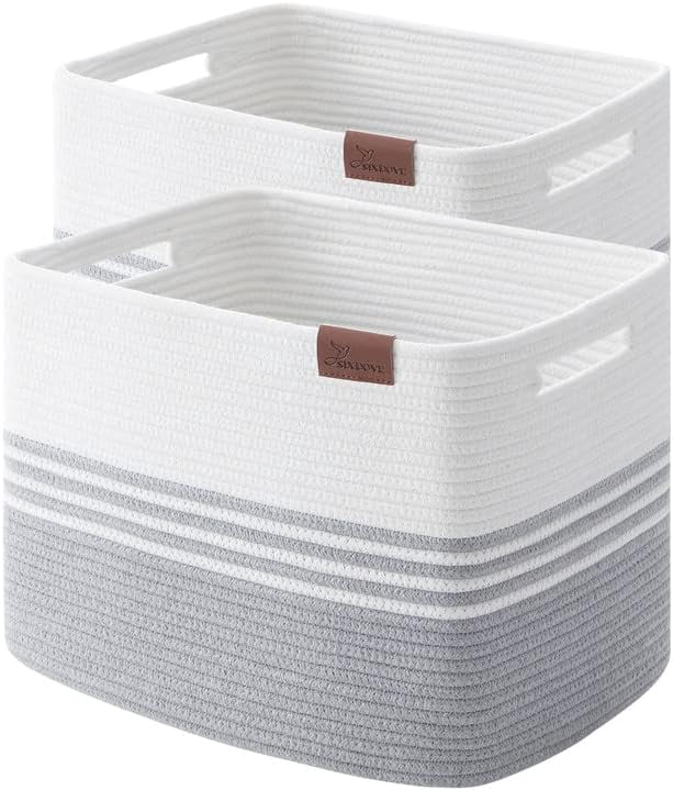 Storage Baskets, 42L*2 Pack Storage Baskets for Organizing, Laundry ...