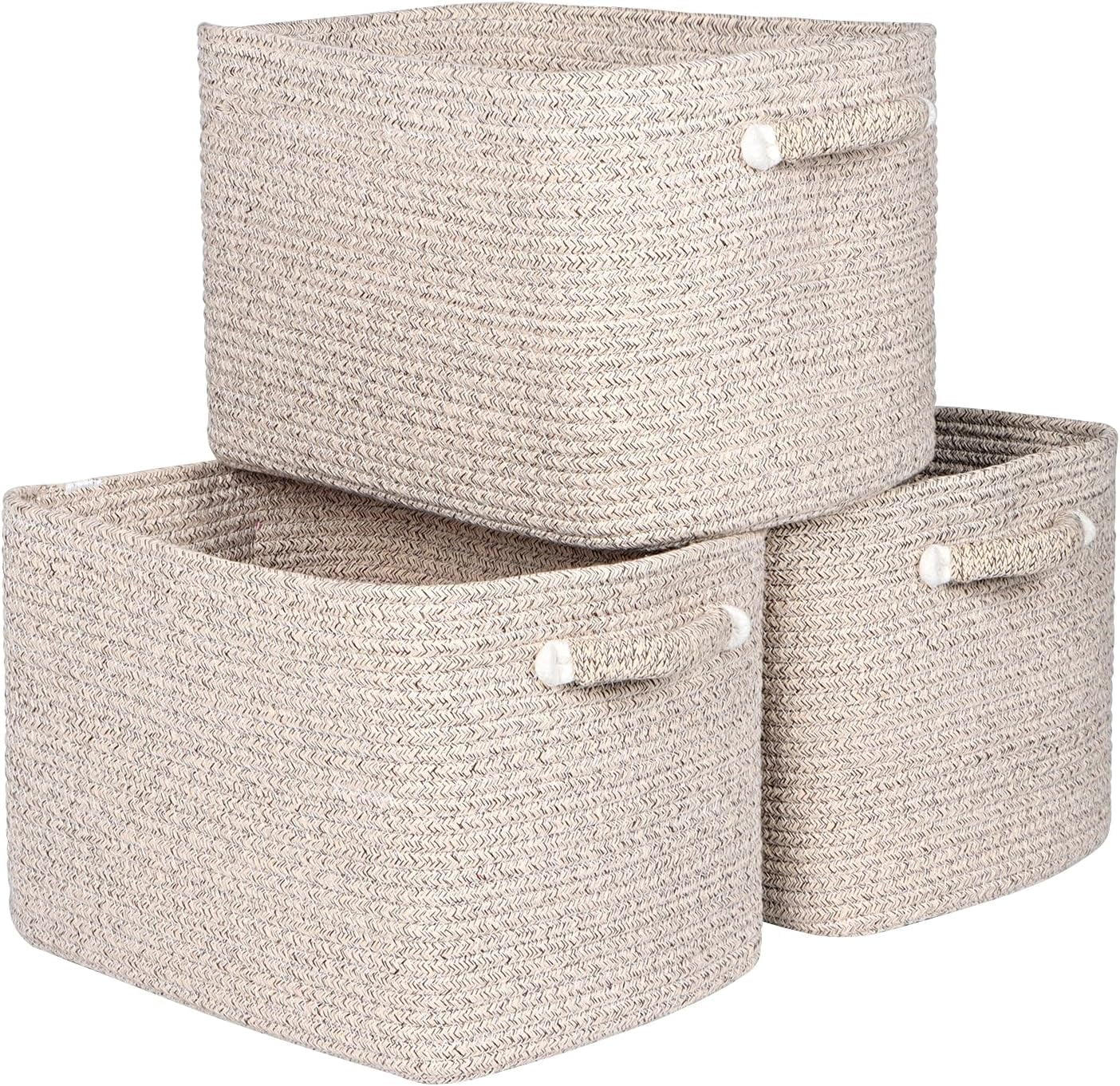 Storage Baskets for Organizing 15”x11”x10” Rope Storage Baskets for ...