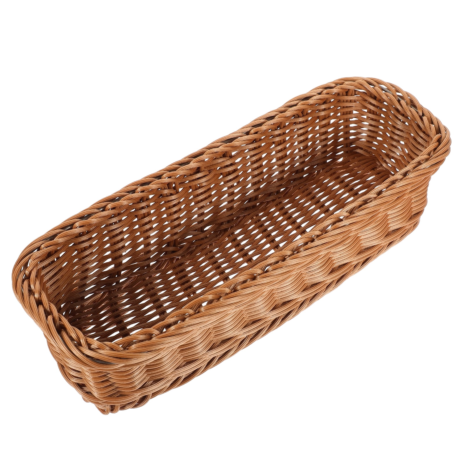 ifundom Imitation Rattan Woven Basket Brown for Cutlery and Fruit ...