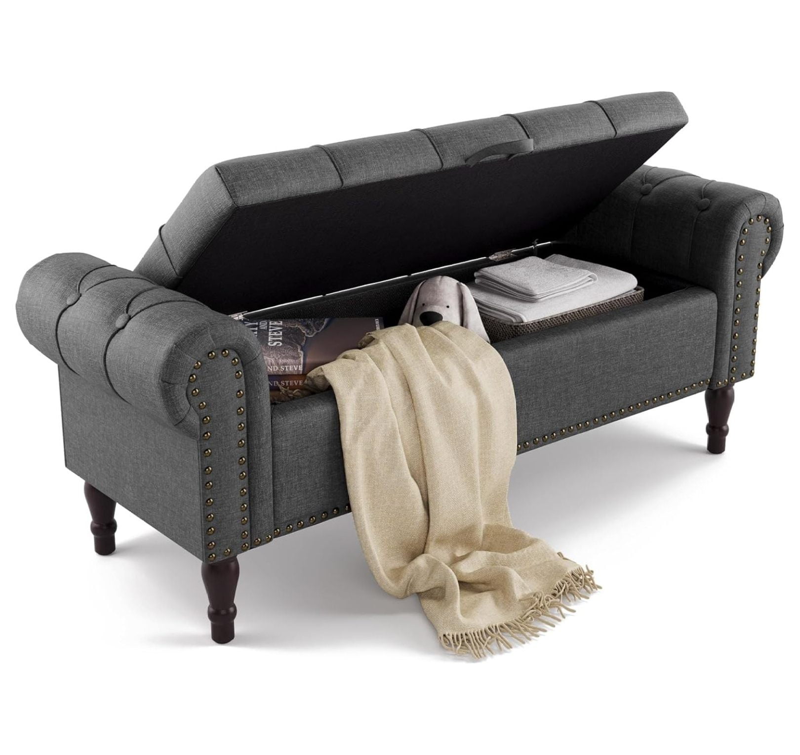 Window Bench 36-inch Storage Entryway Bench, Upholstered End Of Bed ...