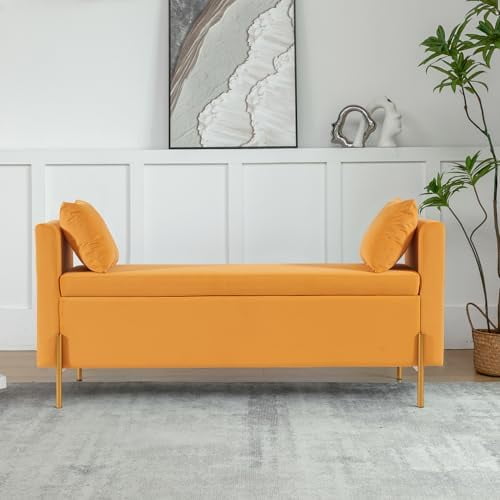 Storage Bench for Bedroom, 55.25" Extra Long Bench for Size Bed, Modern ...